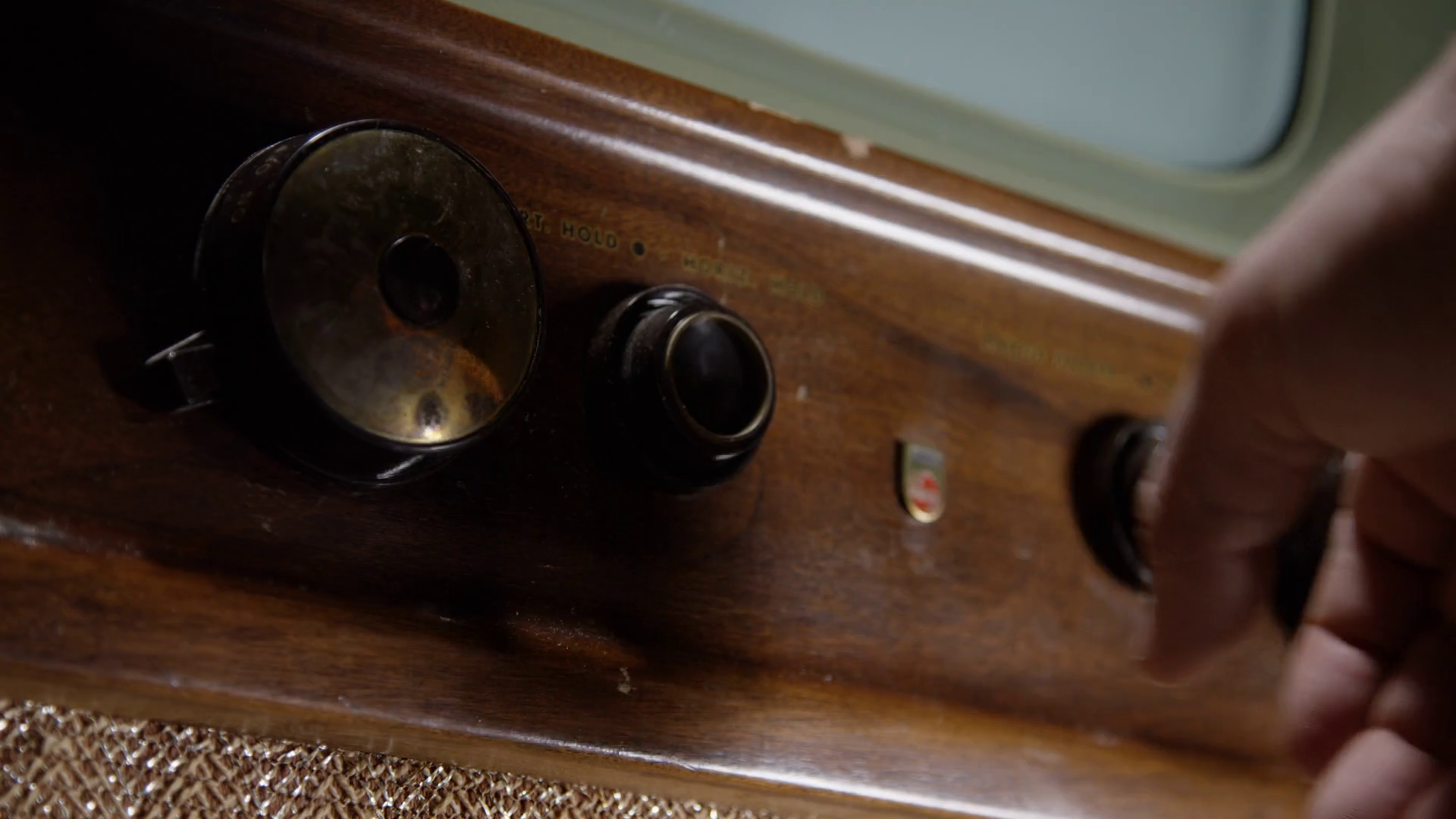 Antique Television Set Adjusting Dials On Stock Footage SBV-348563949 ...