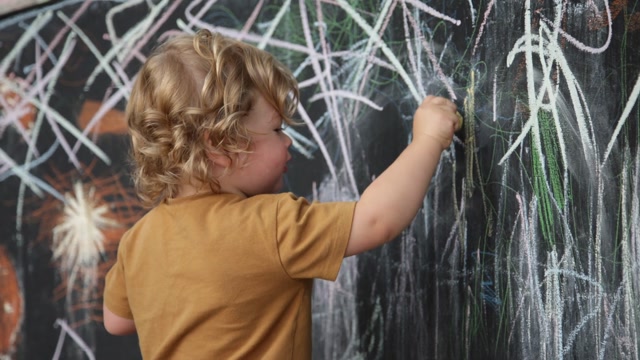 Kid Drawing Wall Stock Footage: Royalty-Free Video Clips - Storyblocks