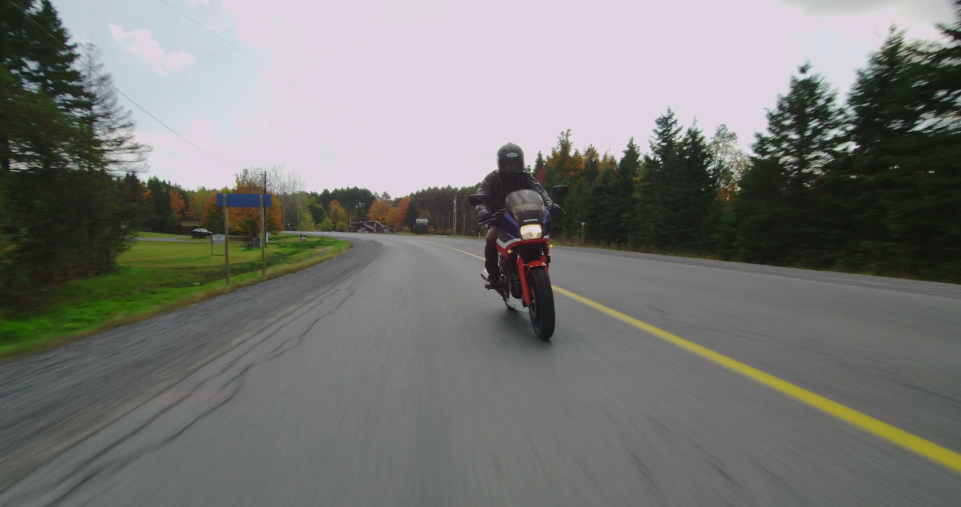 Autumn Riding Motorcycle Action Motorcycle Stock Footage SBV-347579809 ...