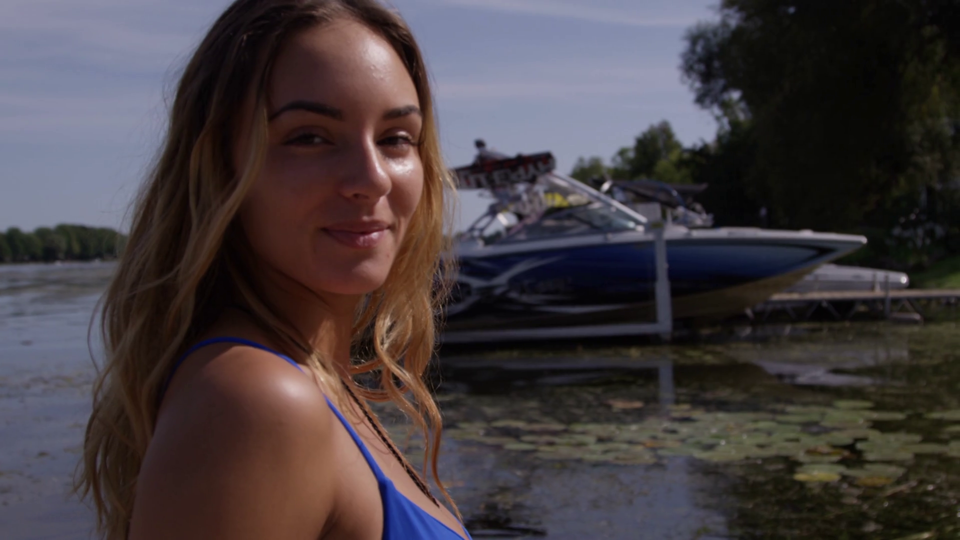 Model Gives Knowing Look On Beautiful Day Stock Footage SBV-347754764 ...