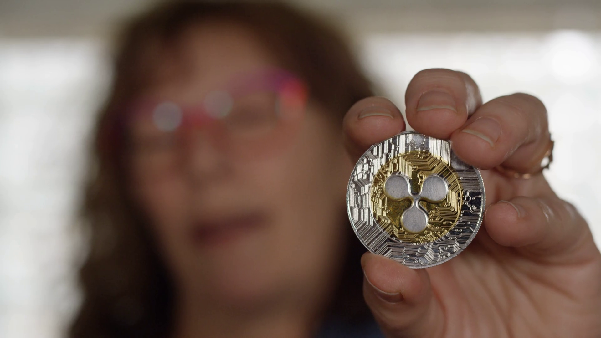 Boomer Lifestyle Ripple Coin Held Woman Stock Footage SBV-347717476 ...