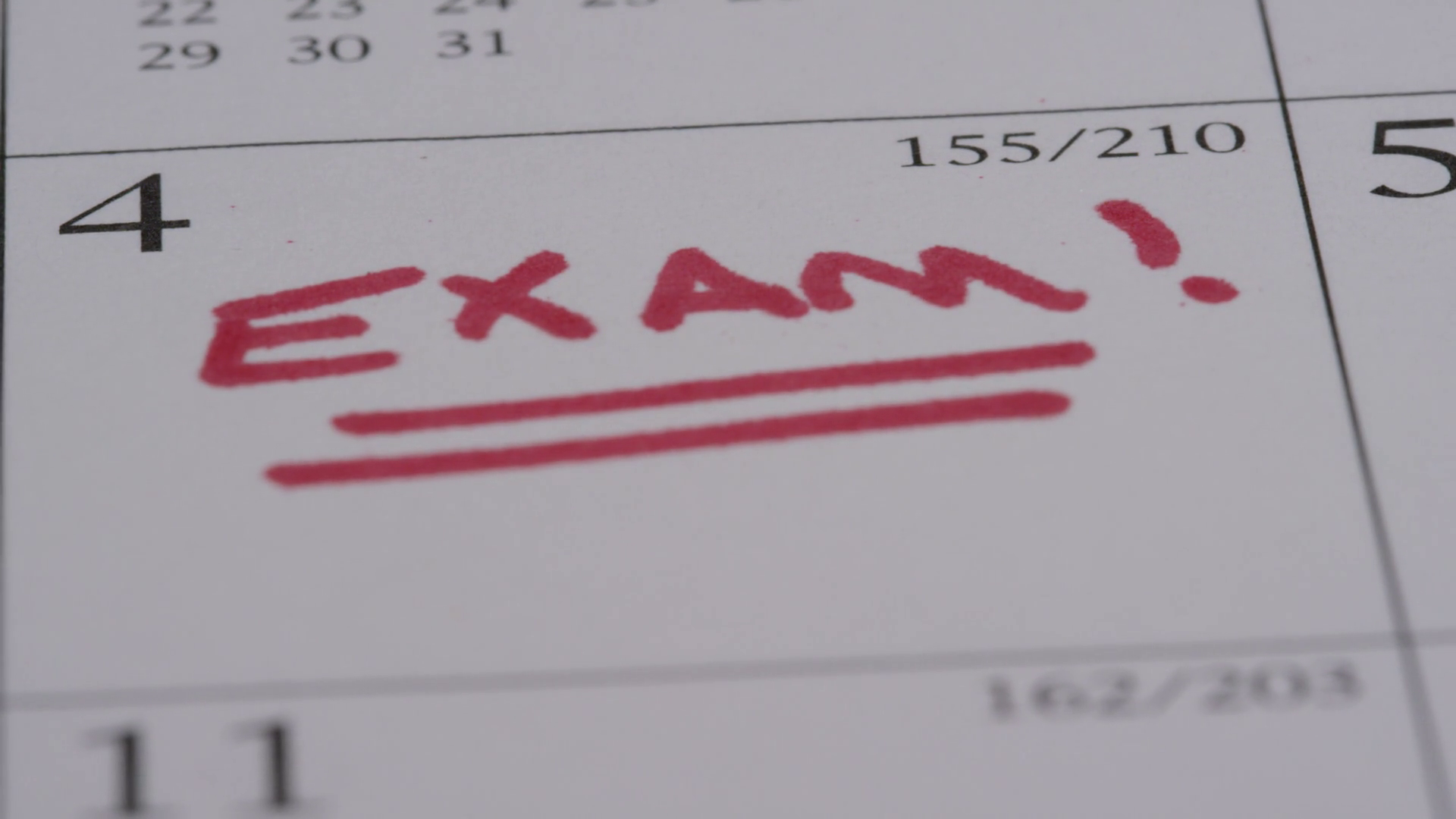 Calendar Visuals Exam Reminder In Calendar Stock Footage SBV-347717670 ...