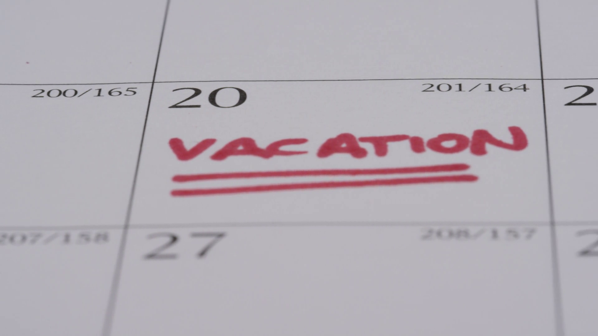 Calendar Visuals Vacation Written In Stock Footage SBV-347717694 ...