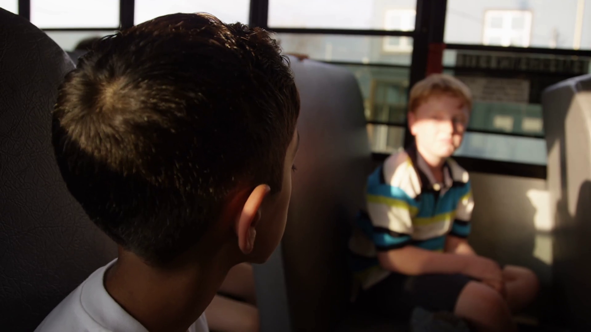 Children On School Bus Friends Talking On Stock Footage SBV-348392788 ...