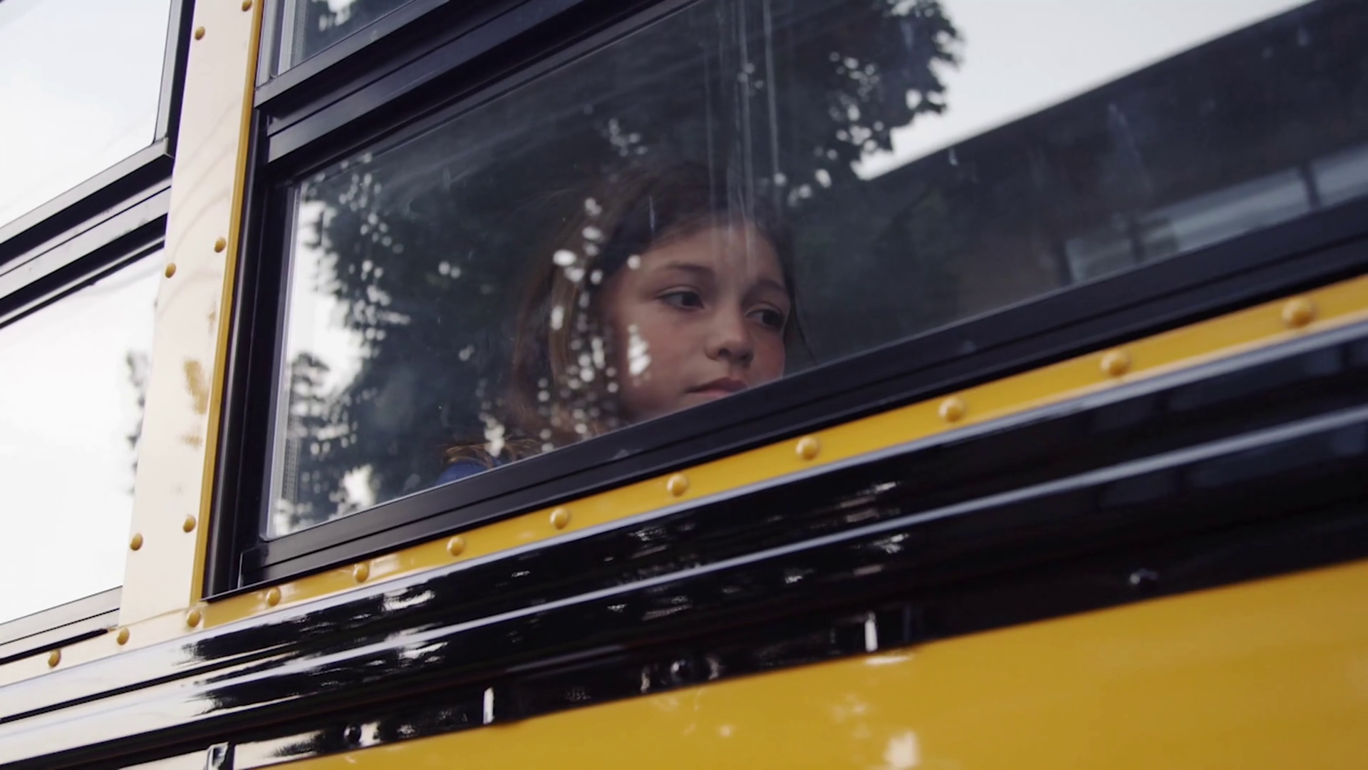 Children On School Bus Sad Girl On Bus Wide Stock Footage SBV-348392566 ...