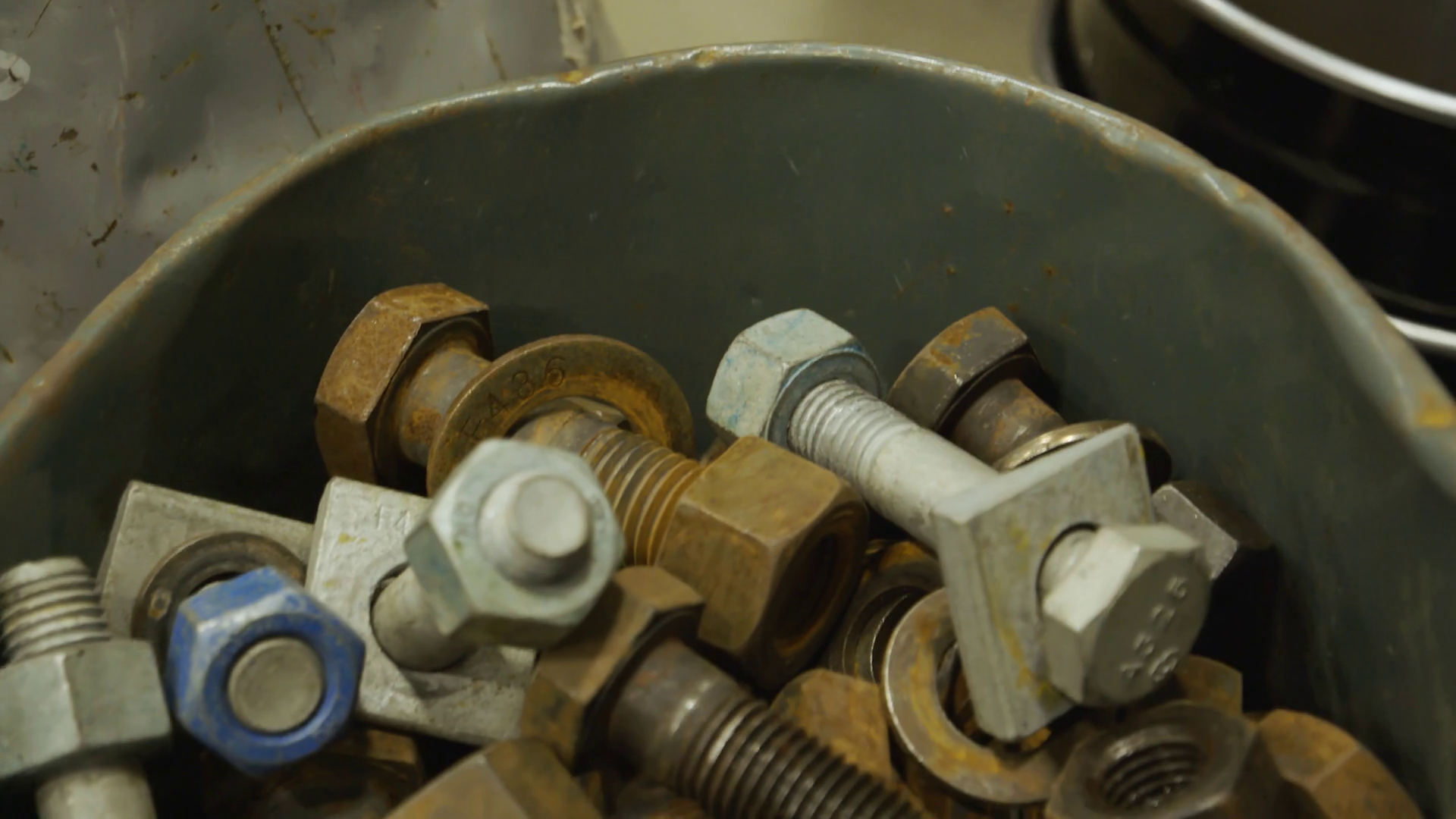 Close Up Bucket Of Bolts Stock Footage SBV-347692169 - Storyblocks