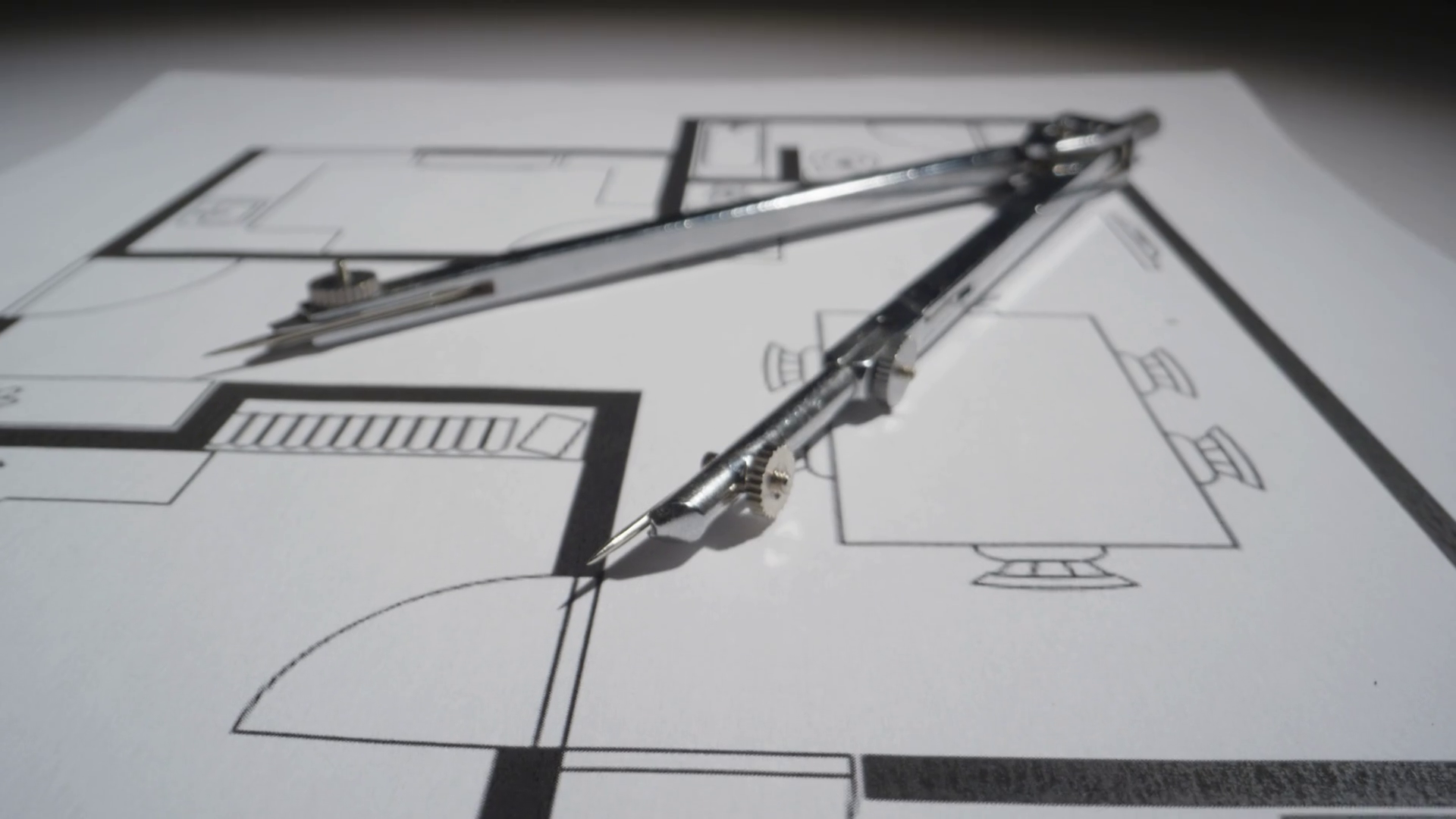 Compass Tool Used Architectural Drafting Stock Footage SBV-348499139 ...