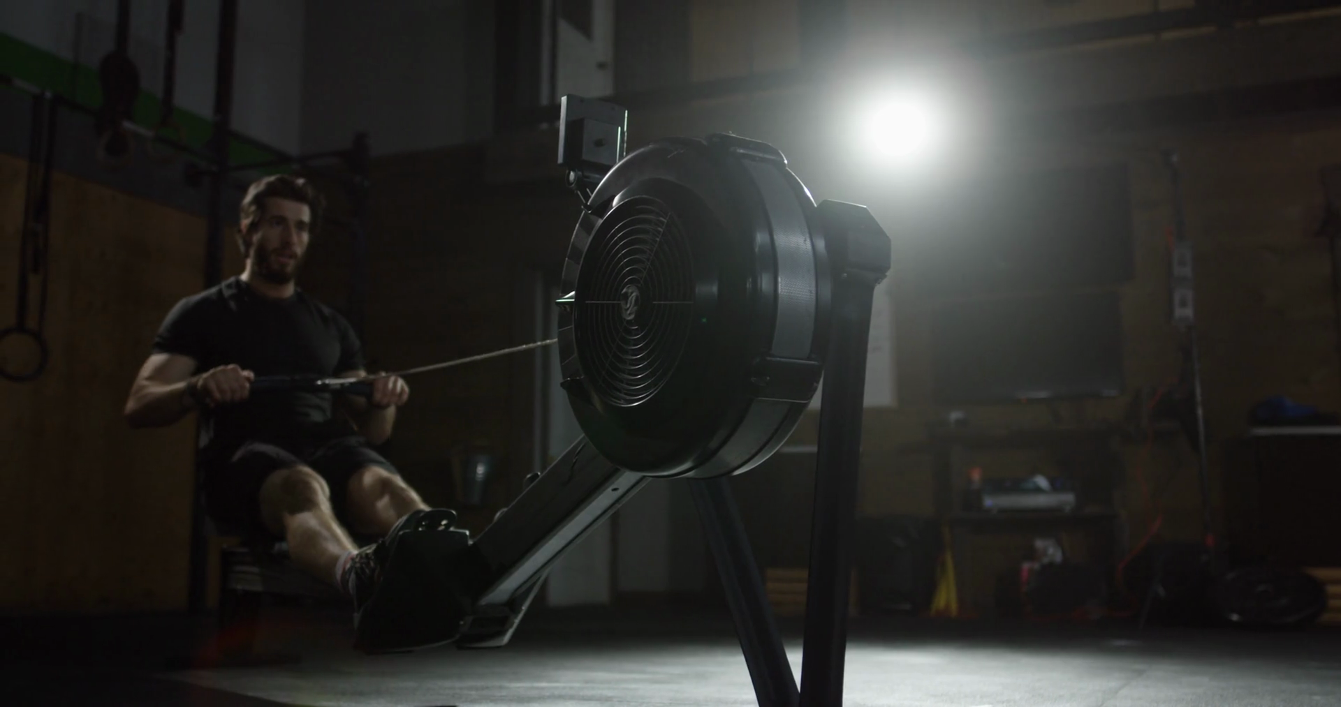 Extreme Atheltics Male Rowing On Machine In Stock Footage SBV-348565488 ...