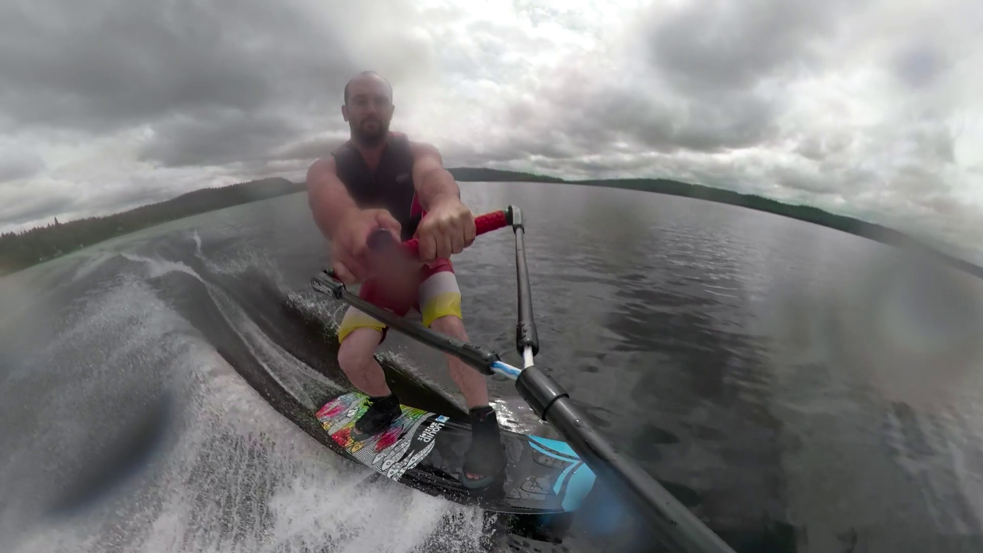 Extreme sports Wakeboard unique angle behind boat Stock Video Footage ...