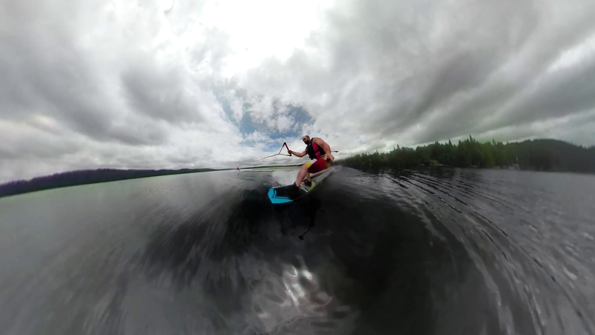 Extreme Sports Wakeboard Unique Angle Behind Stock Footage SBV ...
