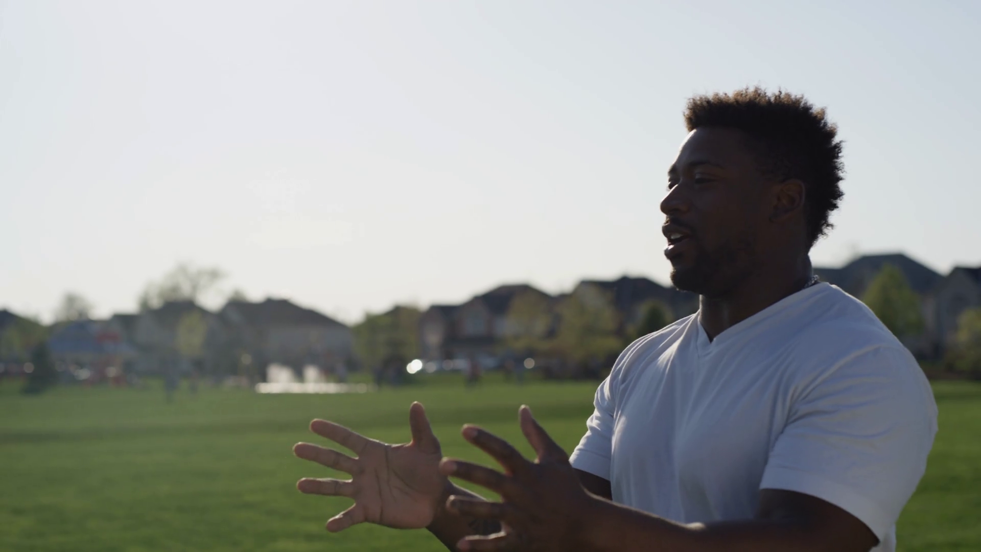 Family Sports Black Guy Catching Football In Stock Footage SBV ...