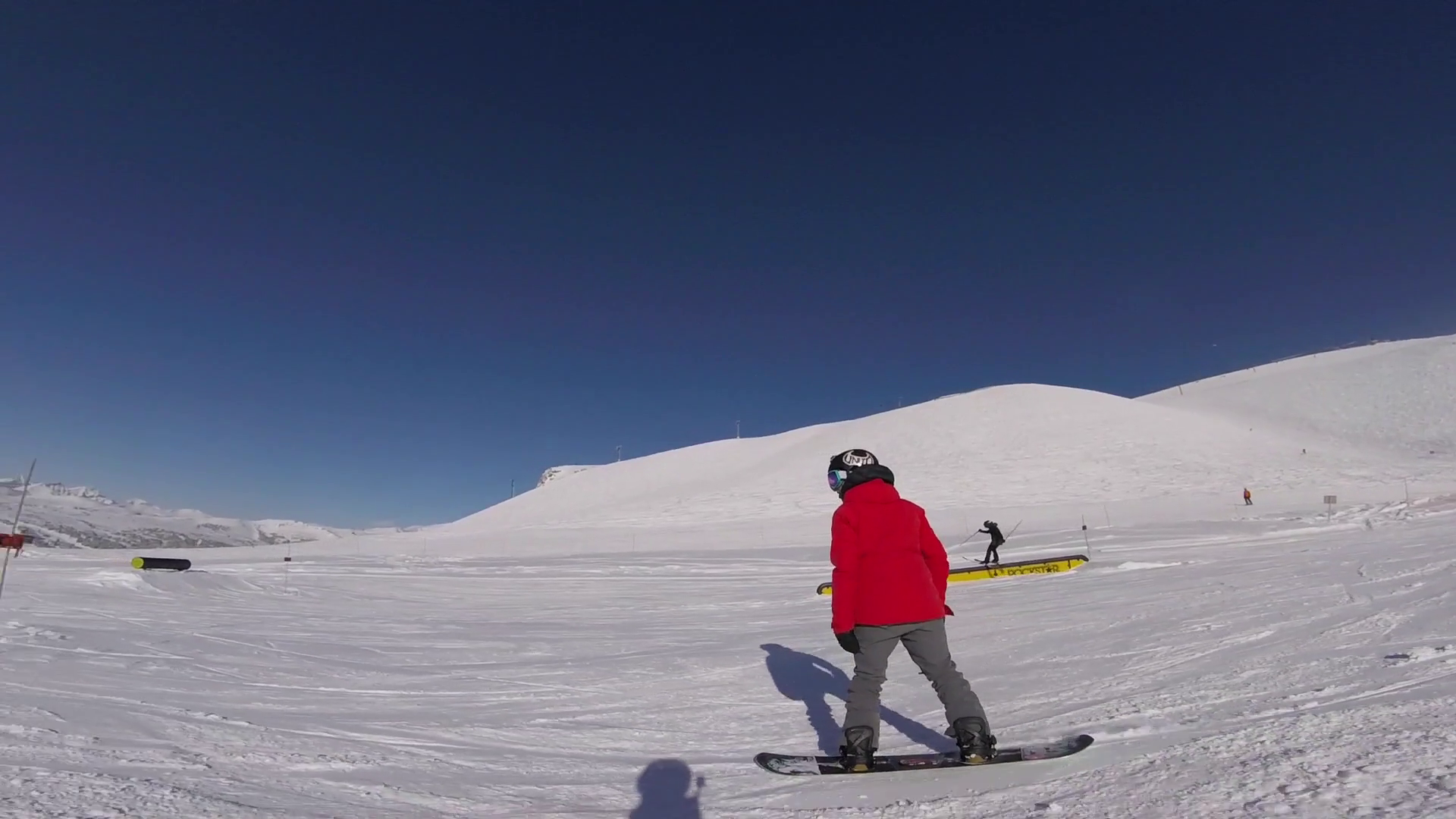 Female Snowboarder Slow Motion Grinding Stock Footage SBV-322264990 ...