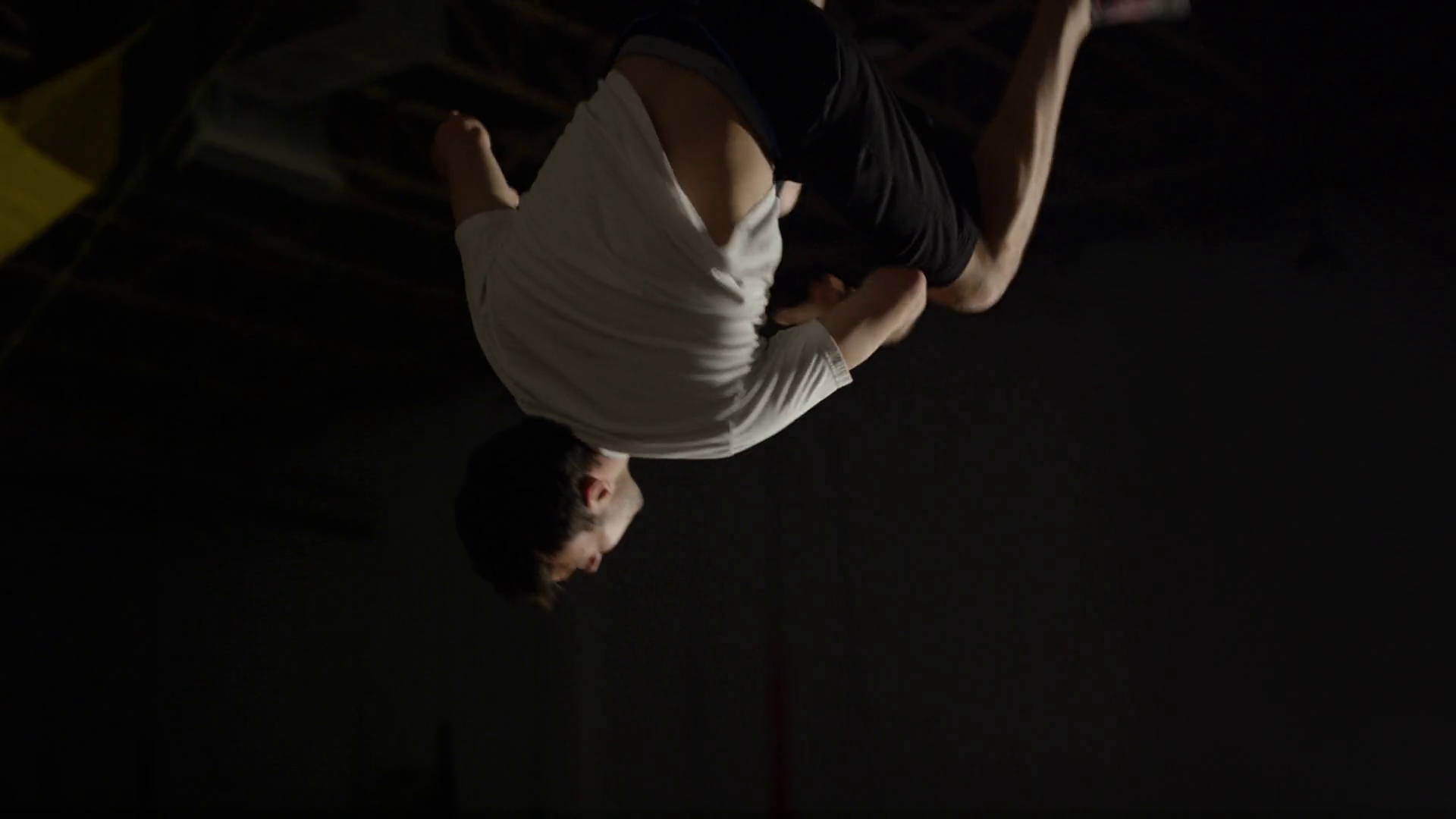 Guy Athlete Spin Flip Slow Motion Trampoline Stock Footage SBV ...