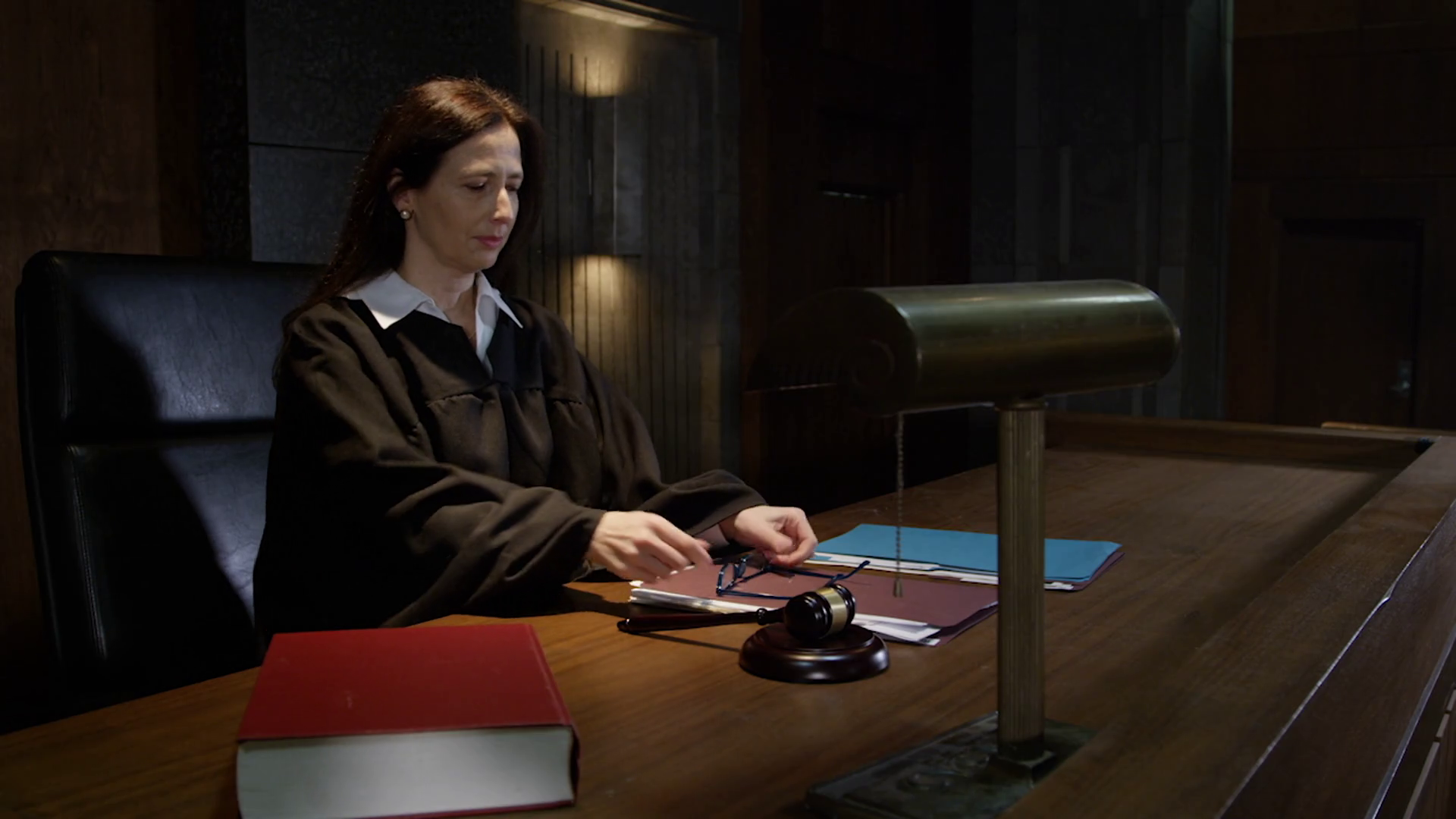 Judge Female Doing Research On Bench - Stock Footage SBV-348391750 ...