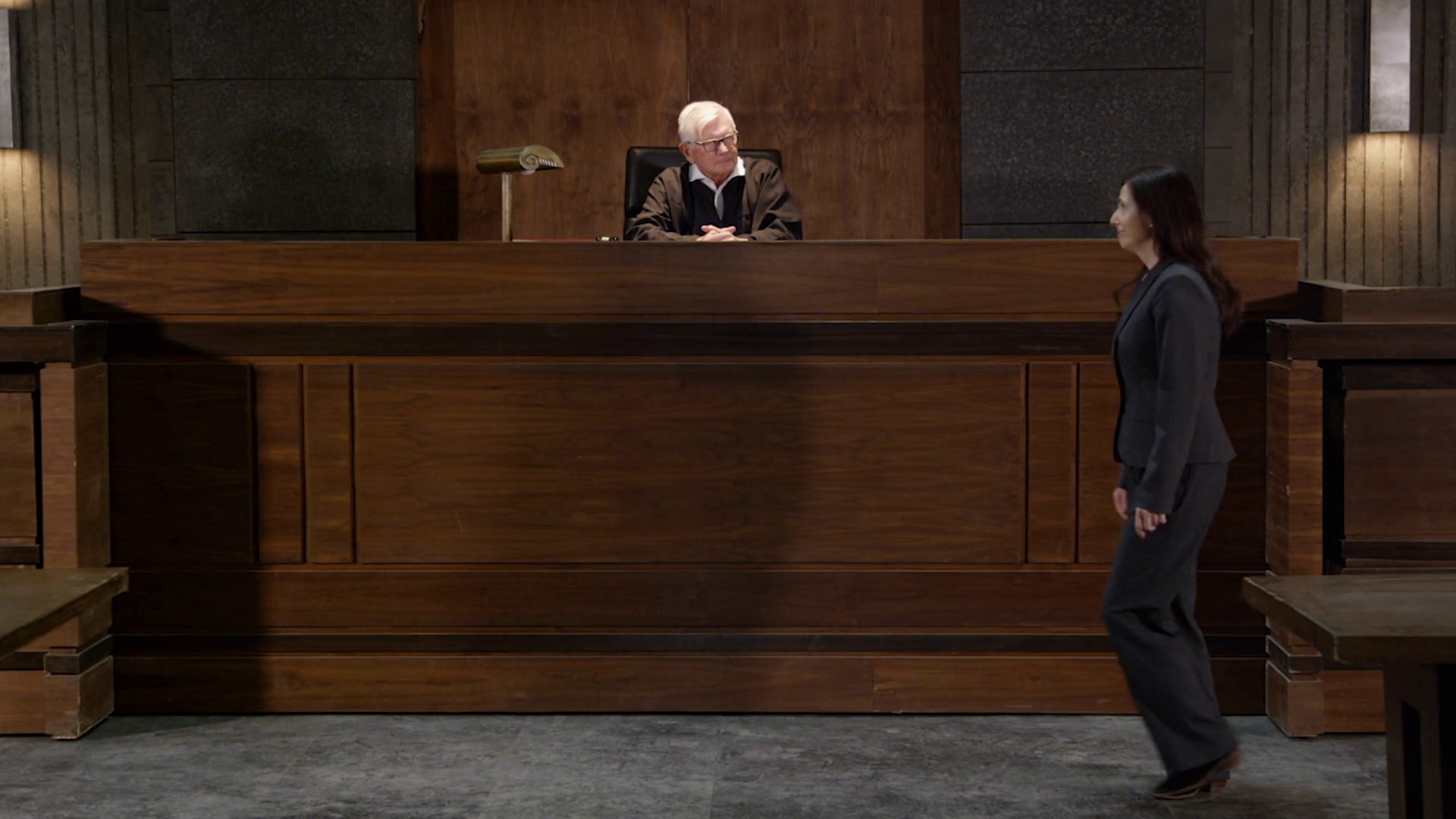 Lawyer Female Walking In Front Of Judges Stock Footage SBV-348391825 - Storyblocks