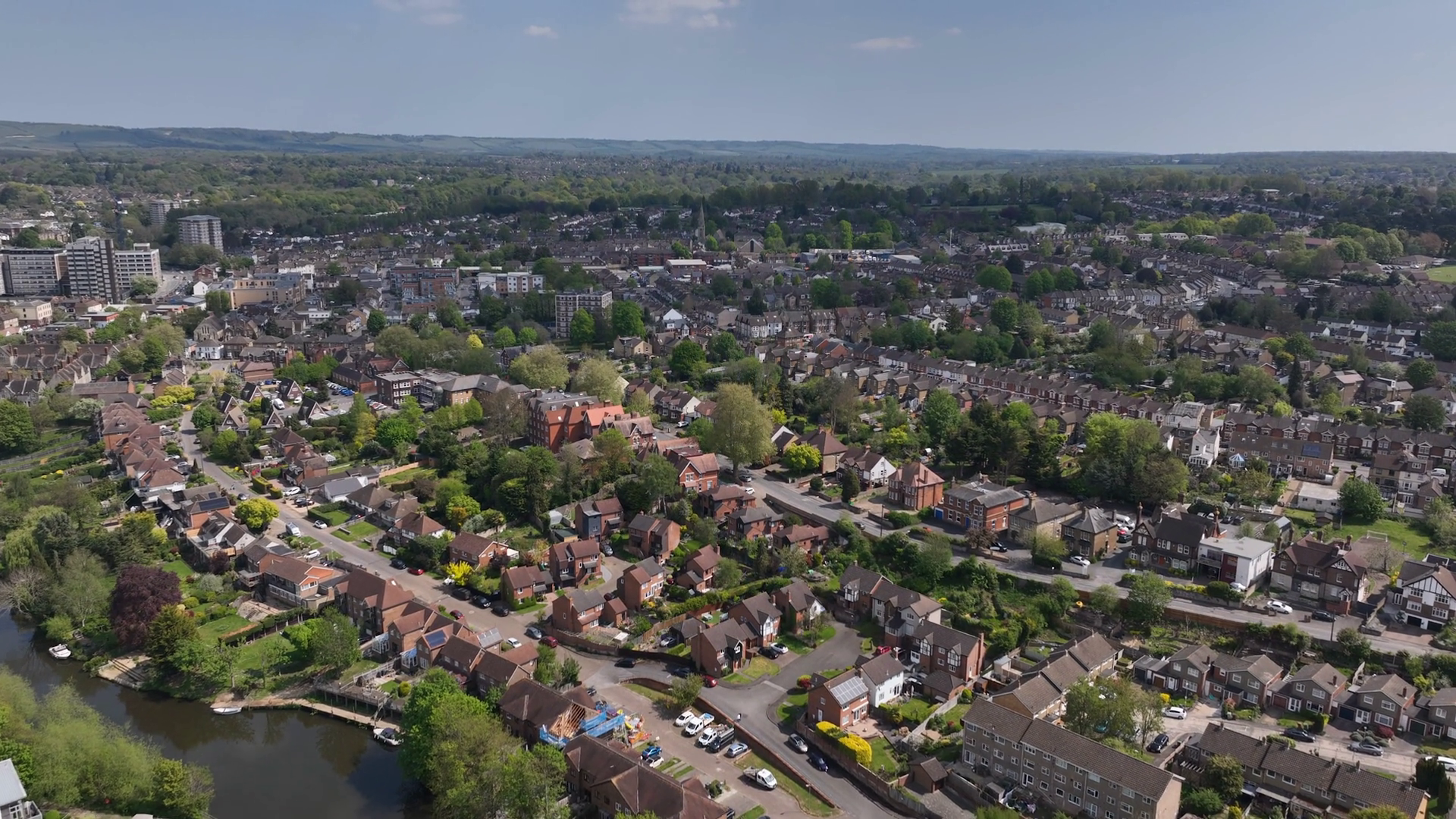 Maidstone England Aerial View Of Homes Stock Footage SBV-353160307 ...
