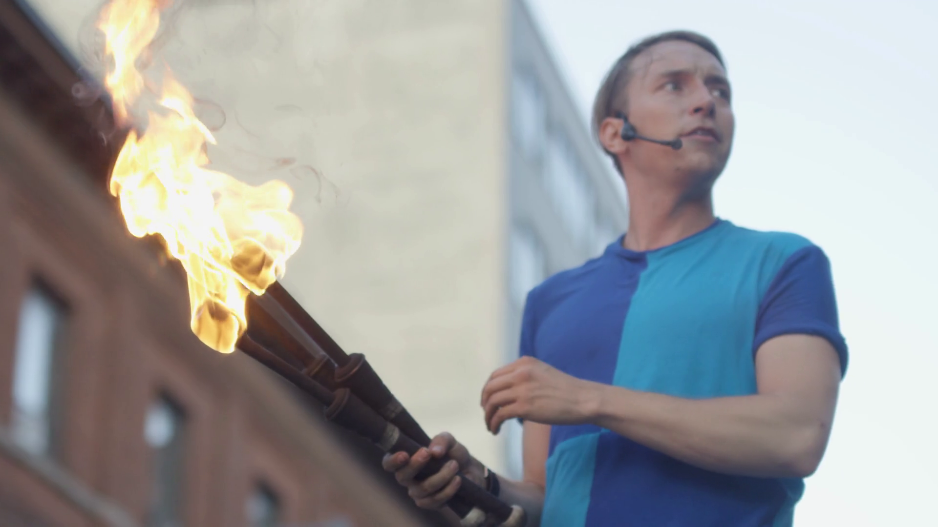 Outdoor Busker Busker Juggler With Slow Stock Footage SBV-348563849 ...