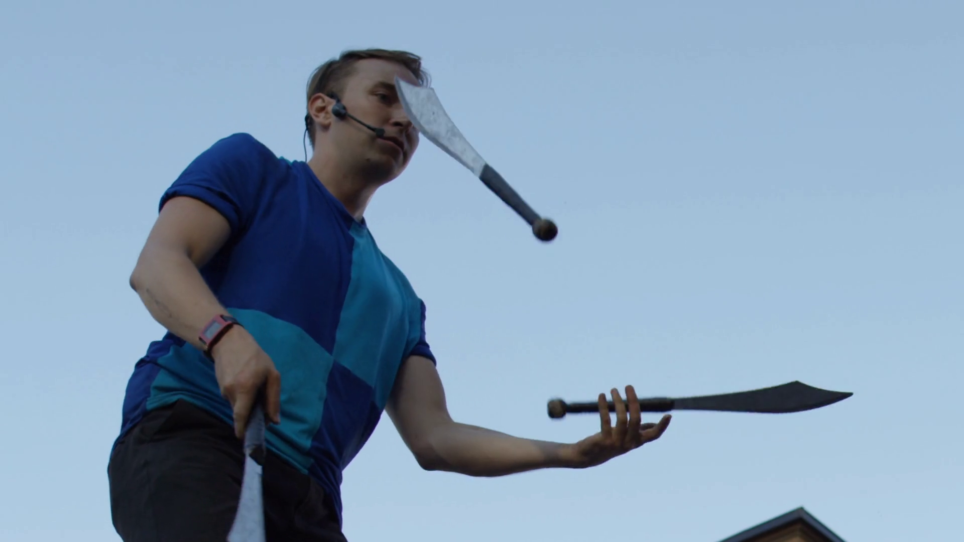 Outdoor Busker Slow Motion Juggler With Stock Footage SBV-348563912 ...