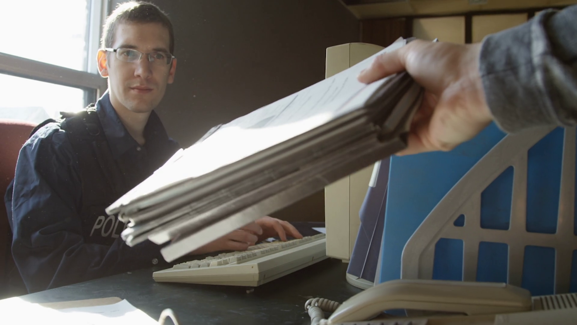 Police Officer - Frustrated Overload Of Work Stock Footage SBV ...