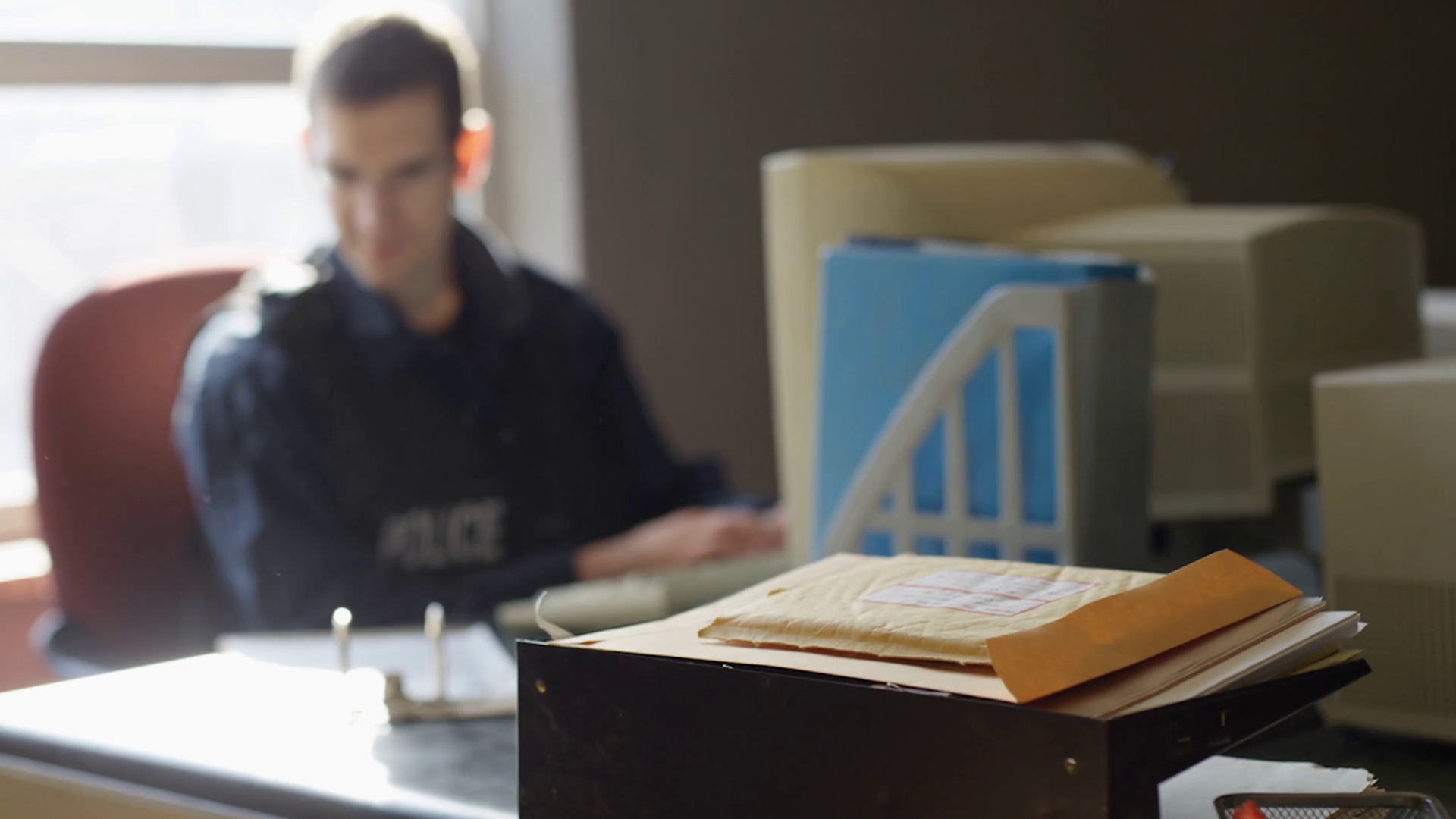 Police Officer Out Of Focus In Background Stock Footage SBV-348391849 ...