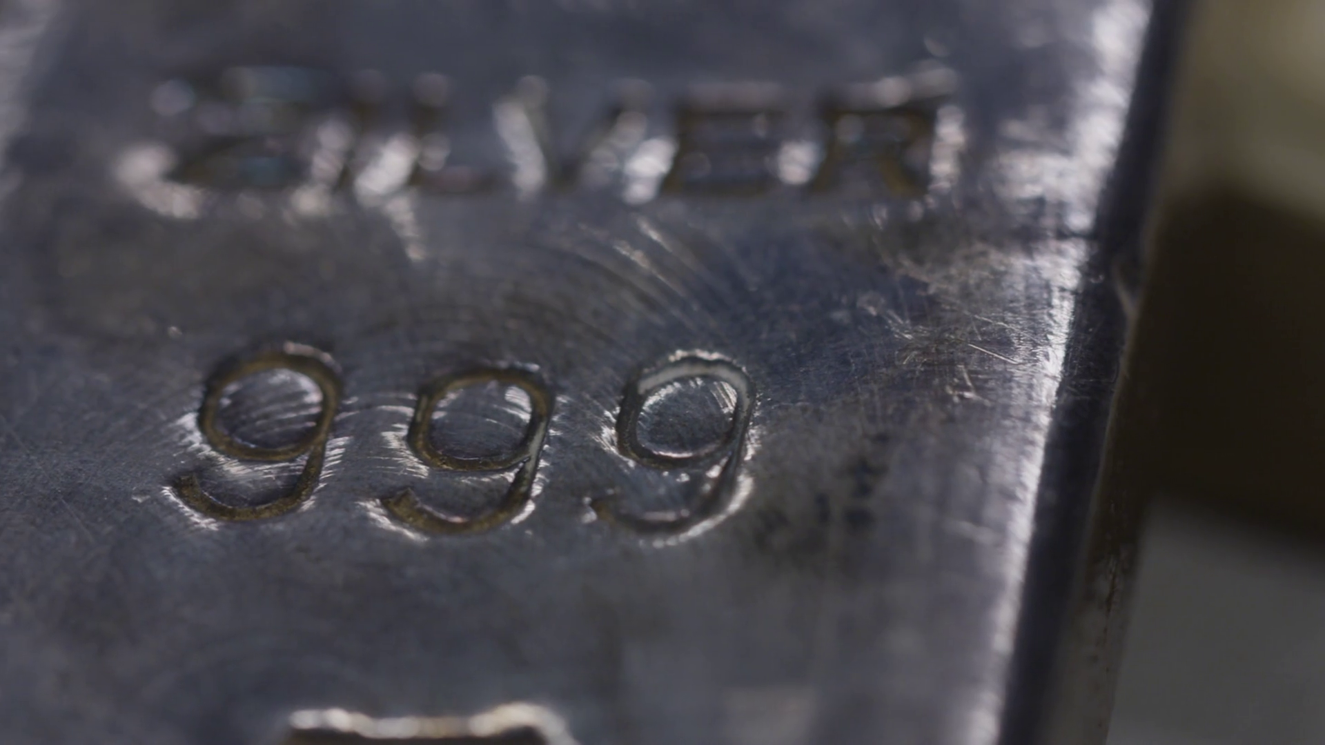 Precious Metal Silver Bar Close Up Macro Stock Footage SBV-348568575 ...
