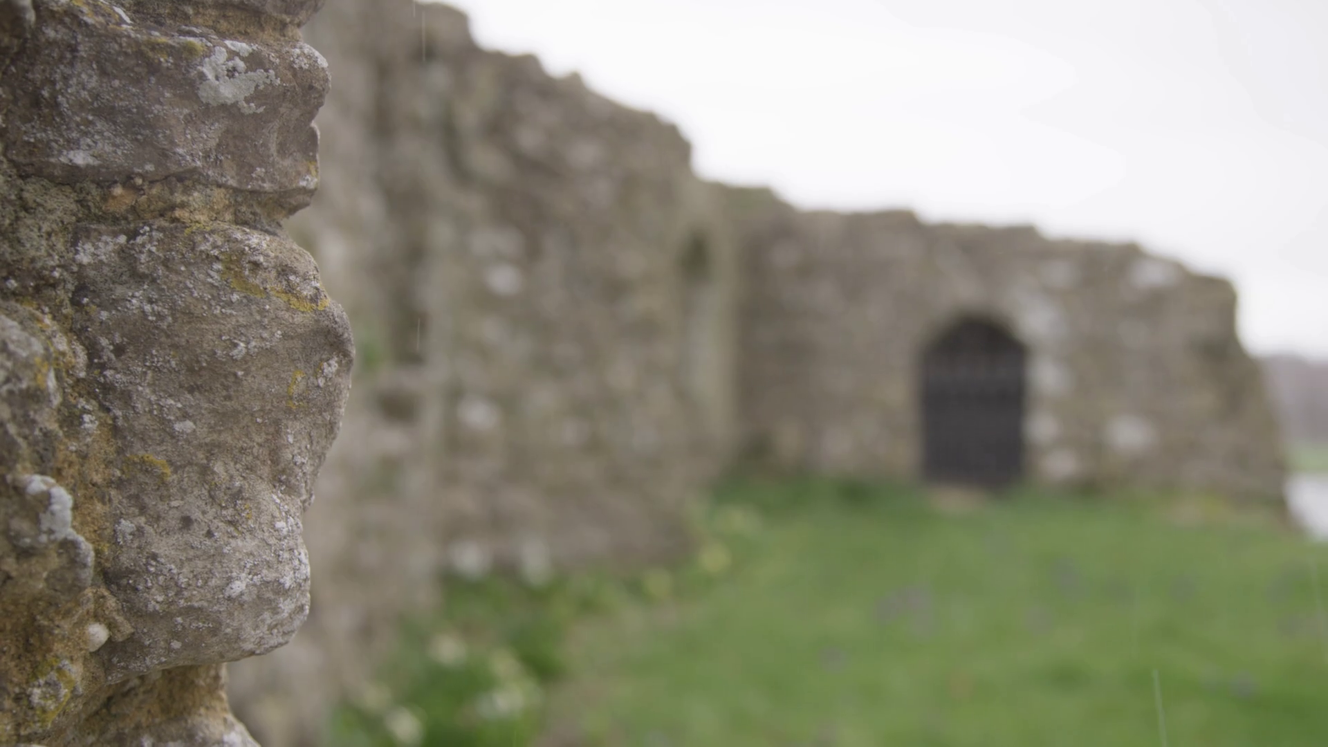 Rack Focus From Old Castle Walls To Old Iron Stock Footage SBV ...