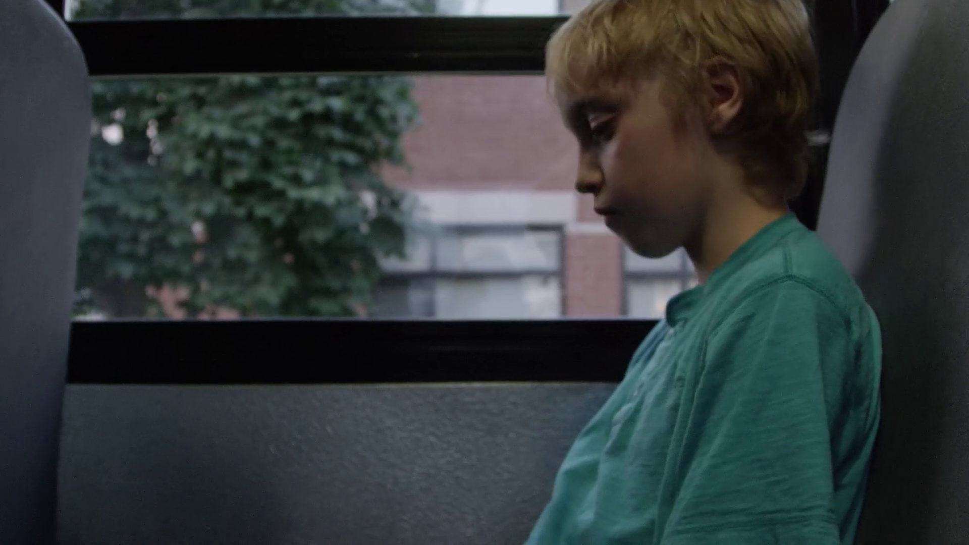 School Bus Kids Driving To Class Boy On Ipad Stock Footage SBV ...