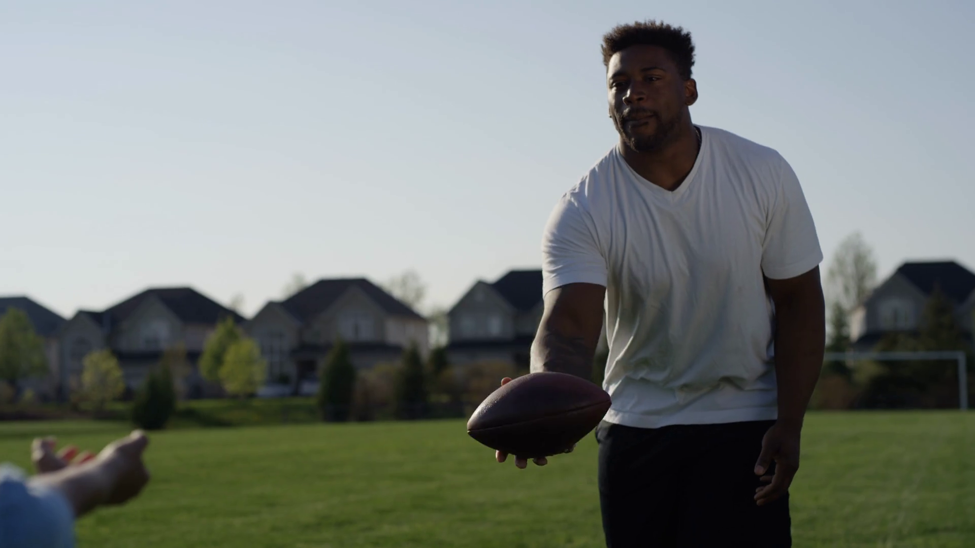 Sports Family Over Shoulder Playing Catch Stock Footage SBV-347719223 ...