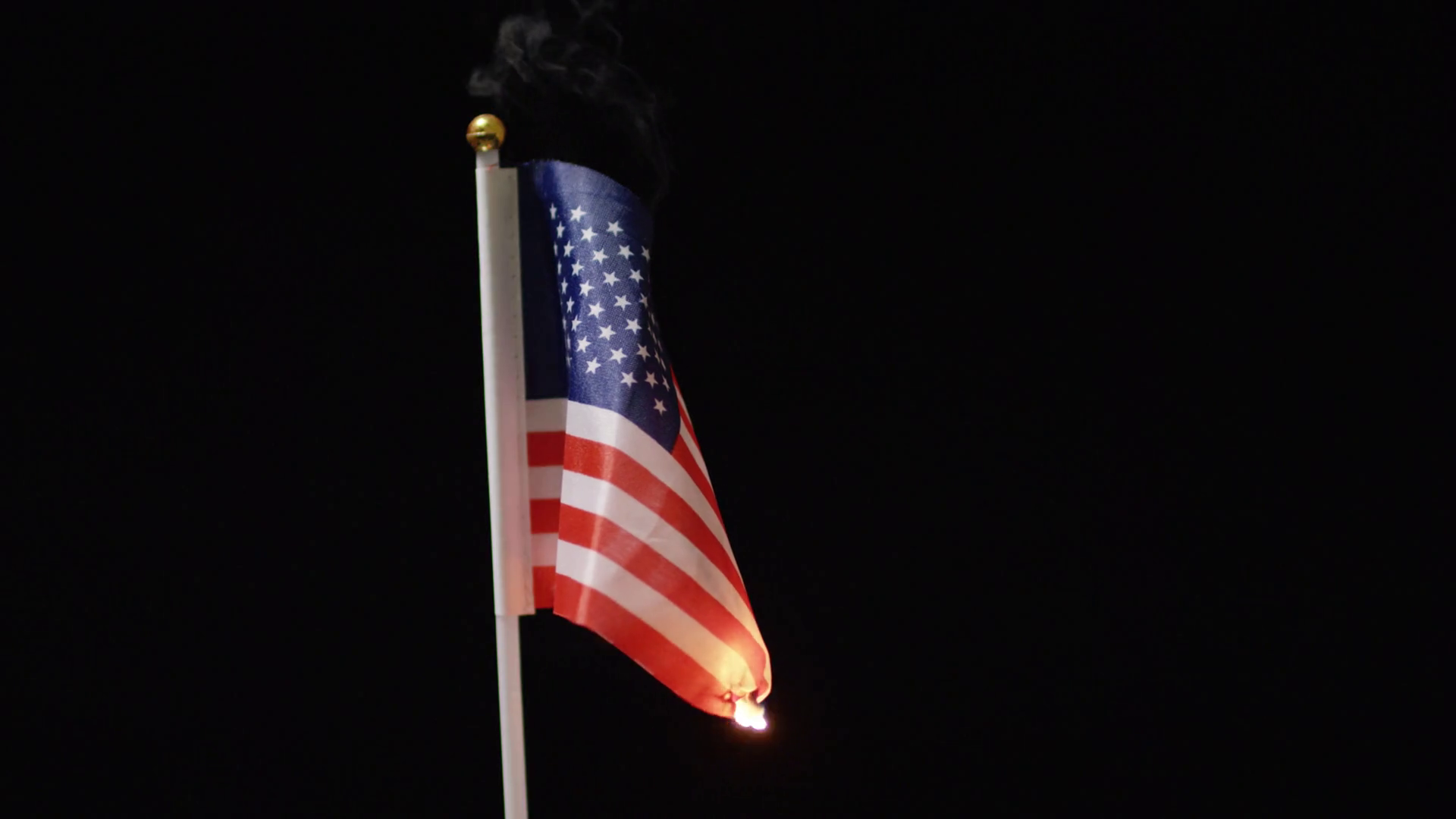 Usa Patriotism American Flag On Fire Gets Stock Footage SBV-347717097 ...