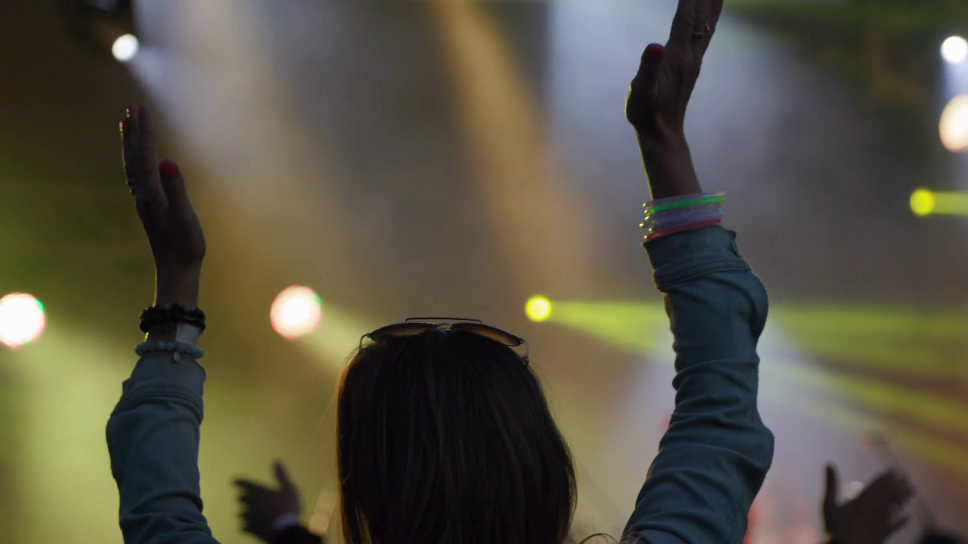 Woman Clapping At Concert Over Head Stock Footage SBV-351950174 ...