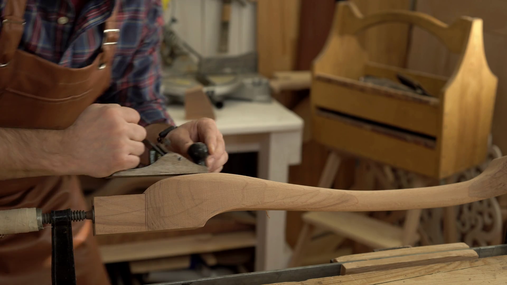 Joiner Planes Cabrioli Leg In Workshop/ Stock Footage SBV-319050162 ...