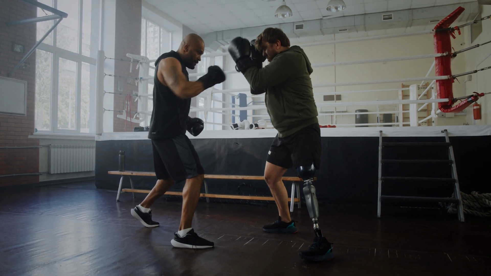 Male Athlete With Prosthetic Leg Attacks Stock Footage SBV-352209017 ...