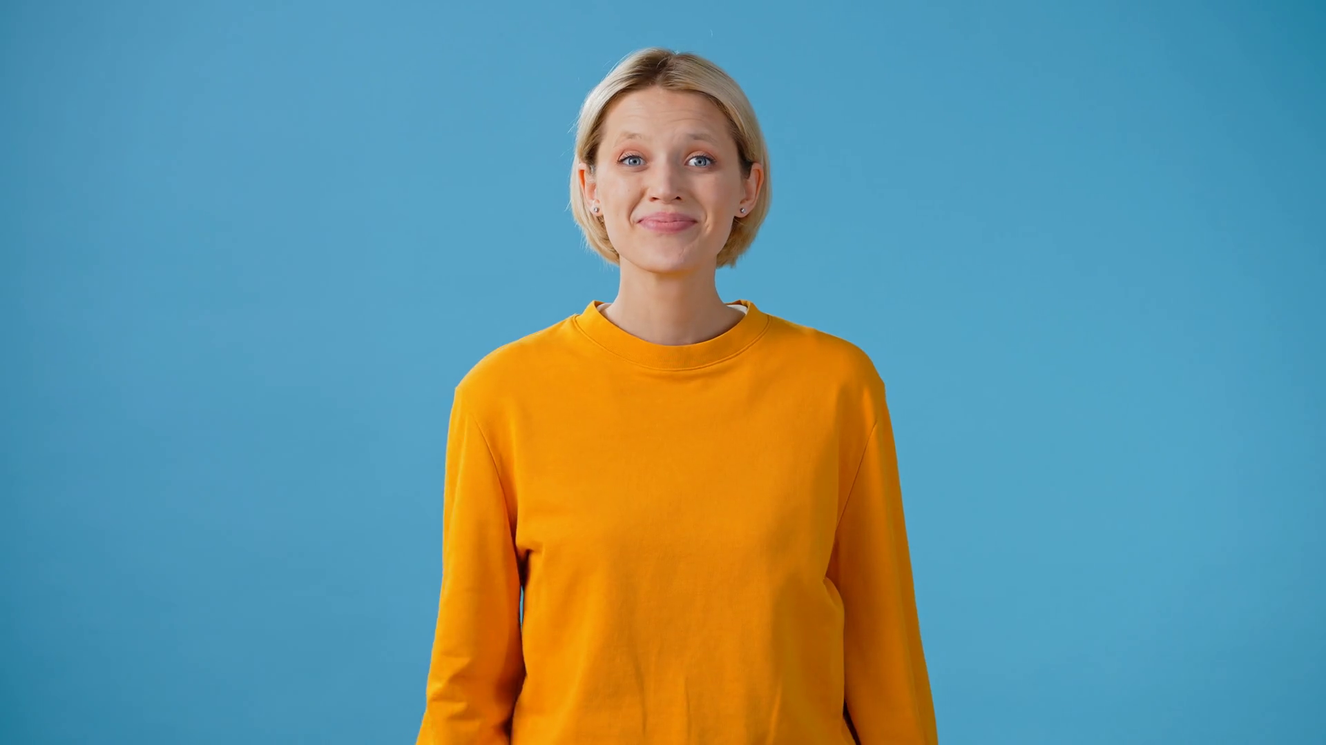 Friendly Greeting From Young Woman With Stock Footage SBV-347691719 ...