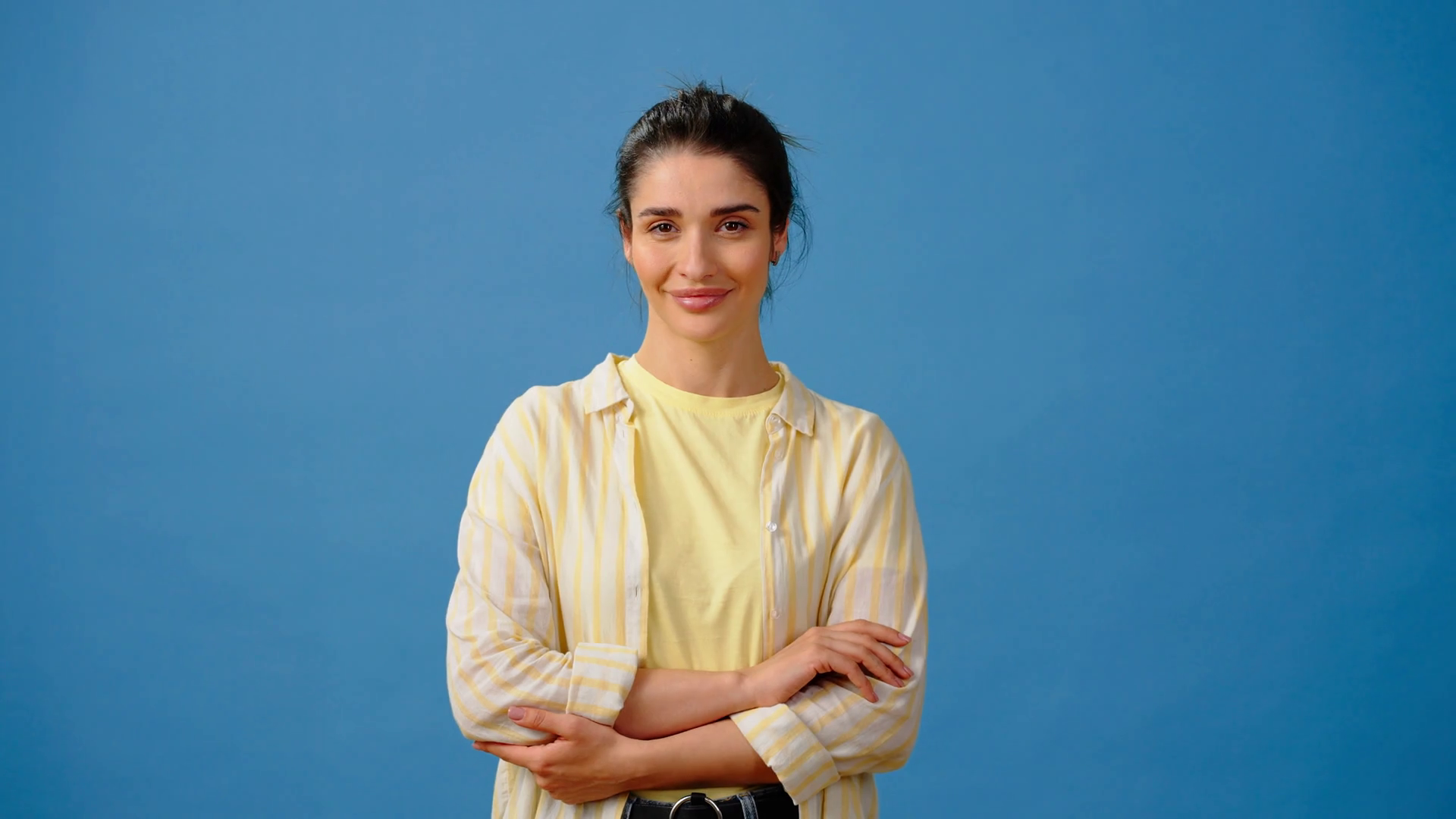 Optimistic Woman Shows Ok Symbols Nodding Stock Footage SBV-347742505 ...