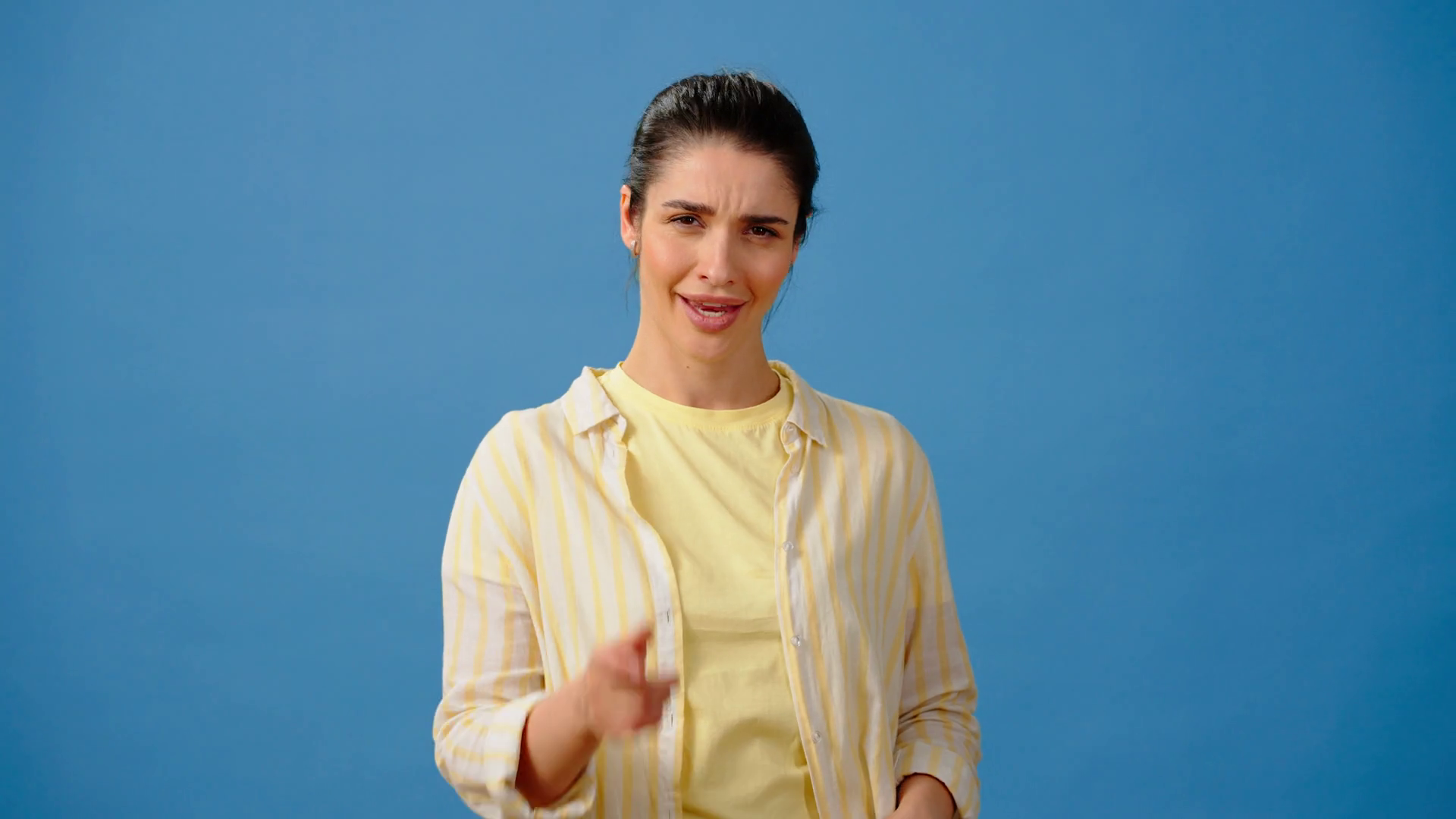 Woman Points Finger Claps Hands Stock Footage SBV-347742611 - Storyblocks
