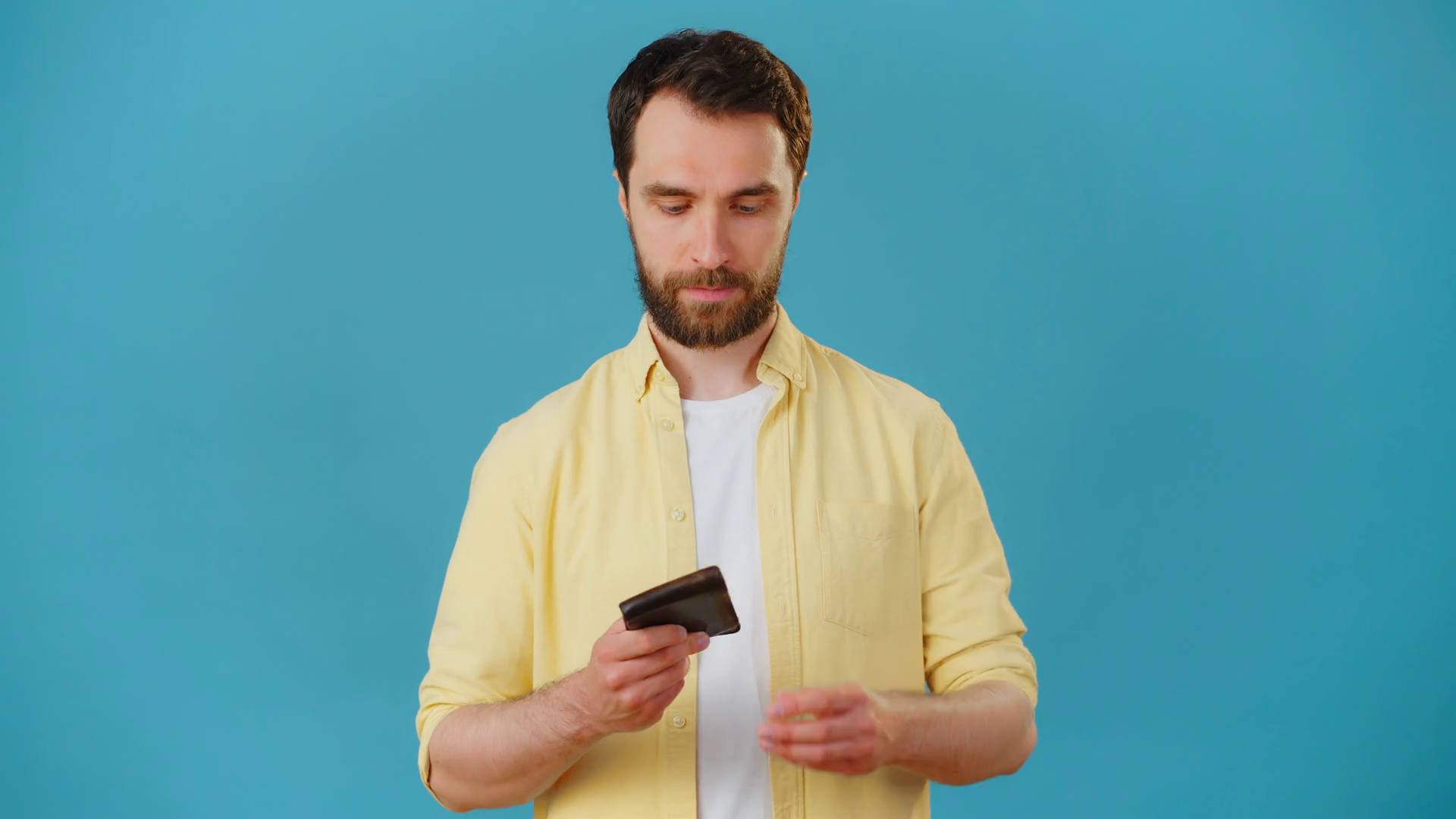 Man Shakes Empty Wallet Spreads Hands In Stock Footage SBV-347760839 - Storyblocks