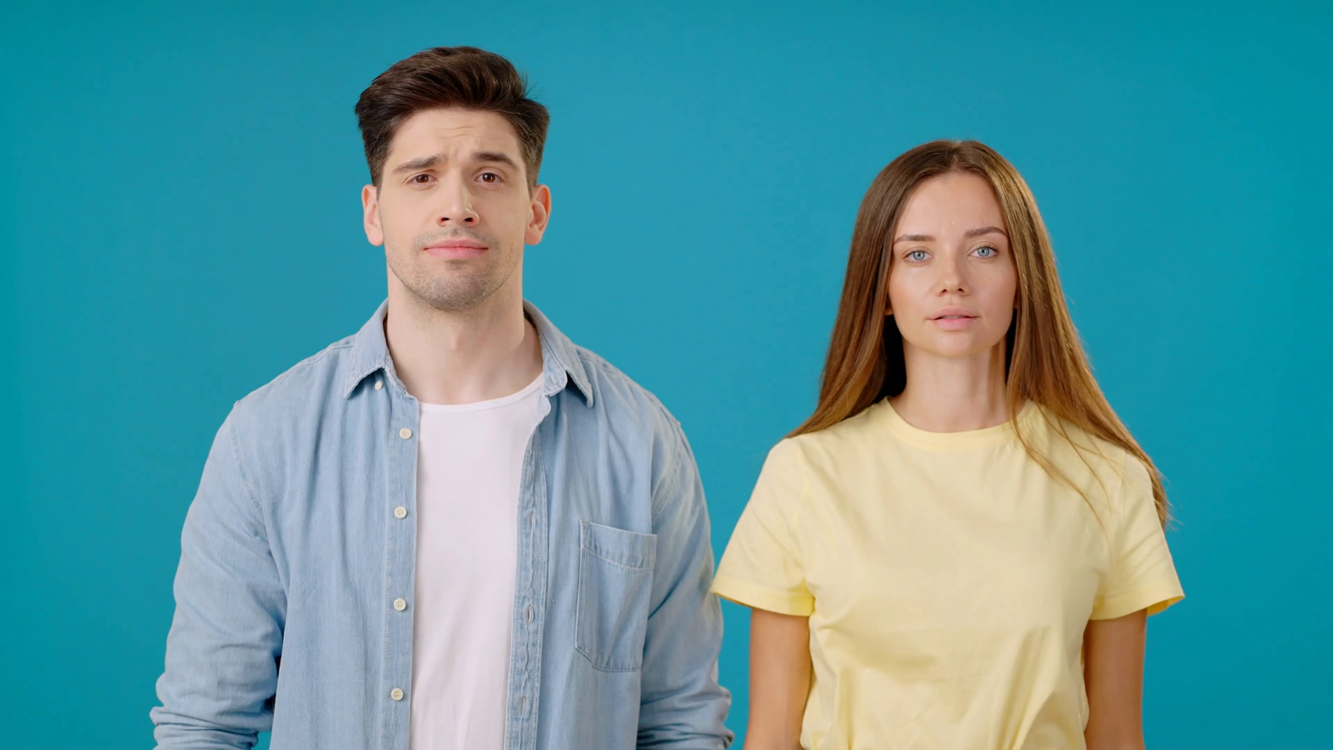 Man Woman Look At Imploringly Making Wish Stock Footage SBV-347786146 ...