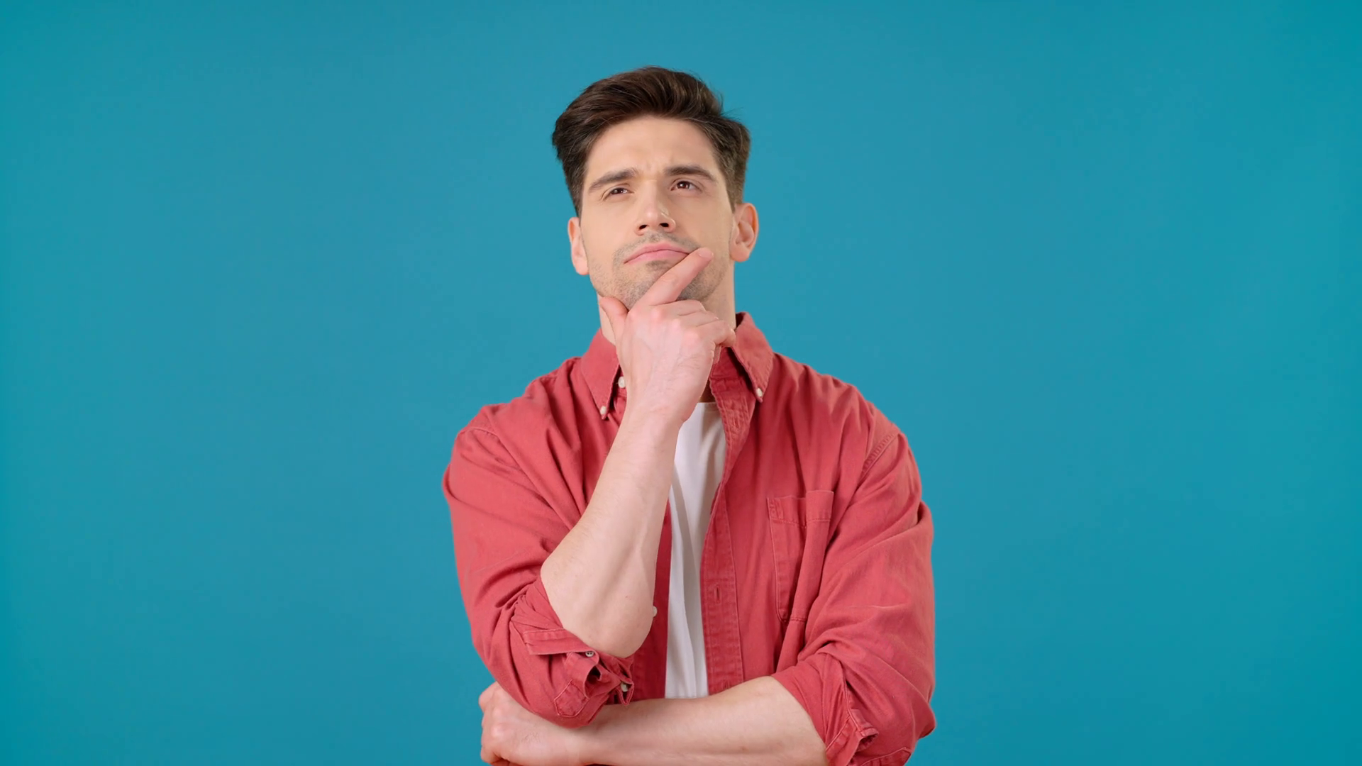 Focused Man Ponders Difficult Question Stock Footage SBV-348367797 ...