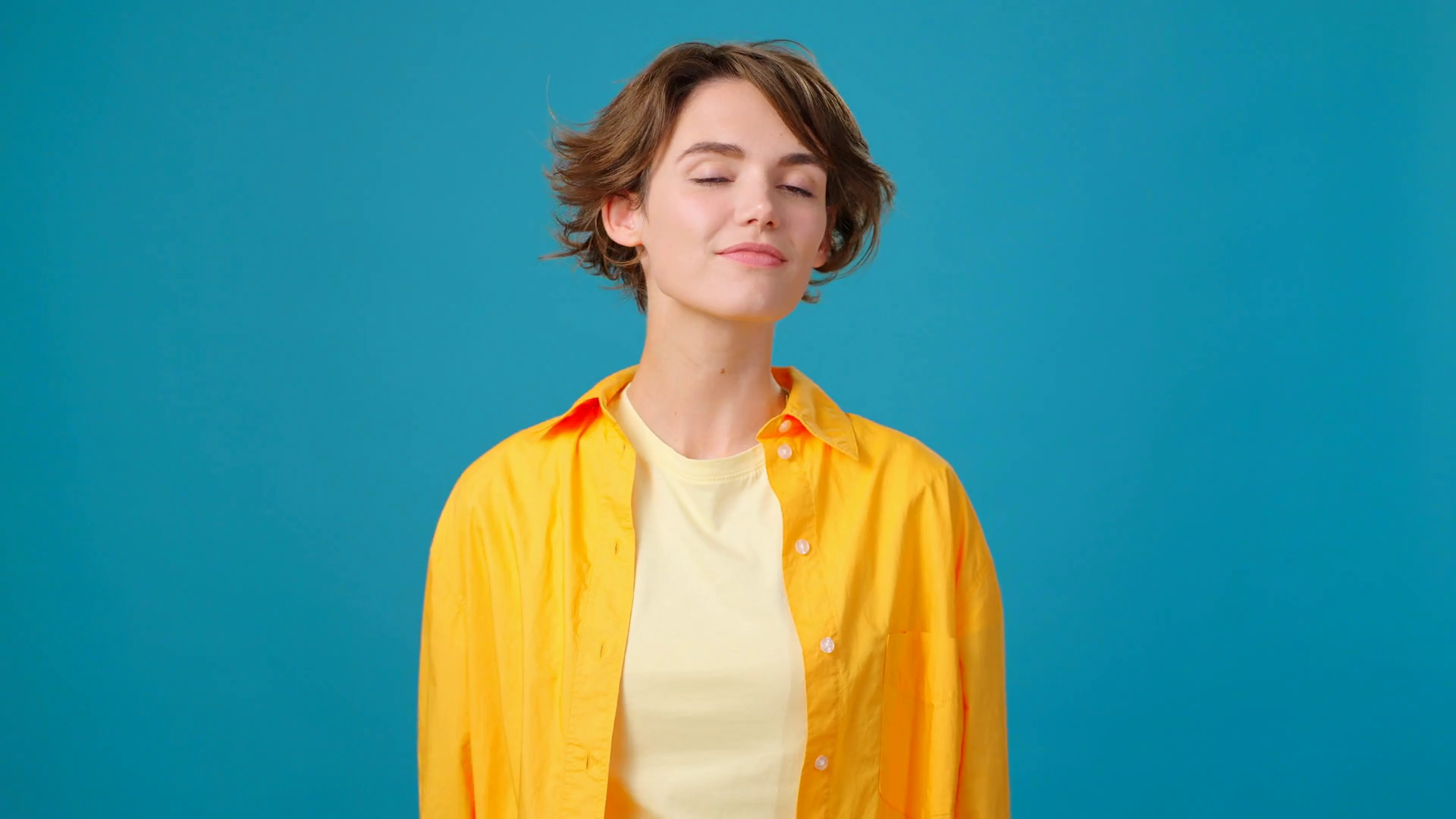 Woman Appreciates Appearance With Joyful Stock Footage SBV-347795954 ...