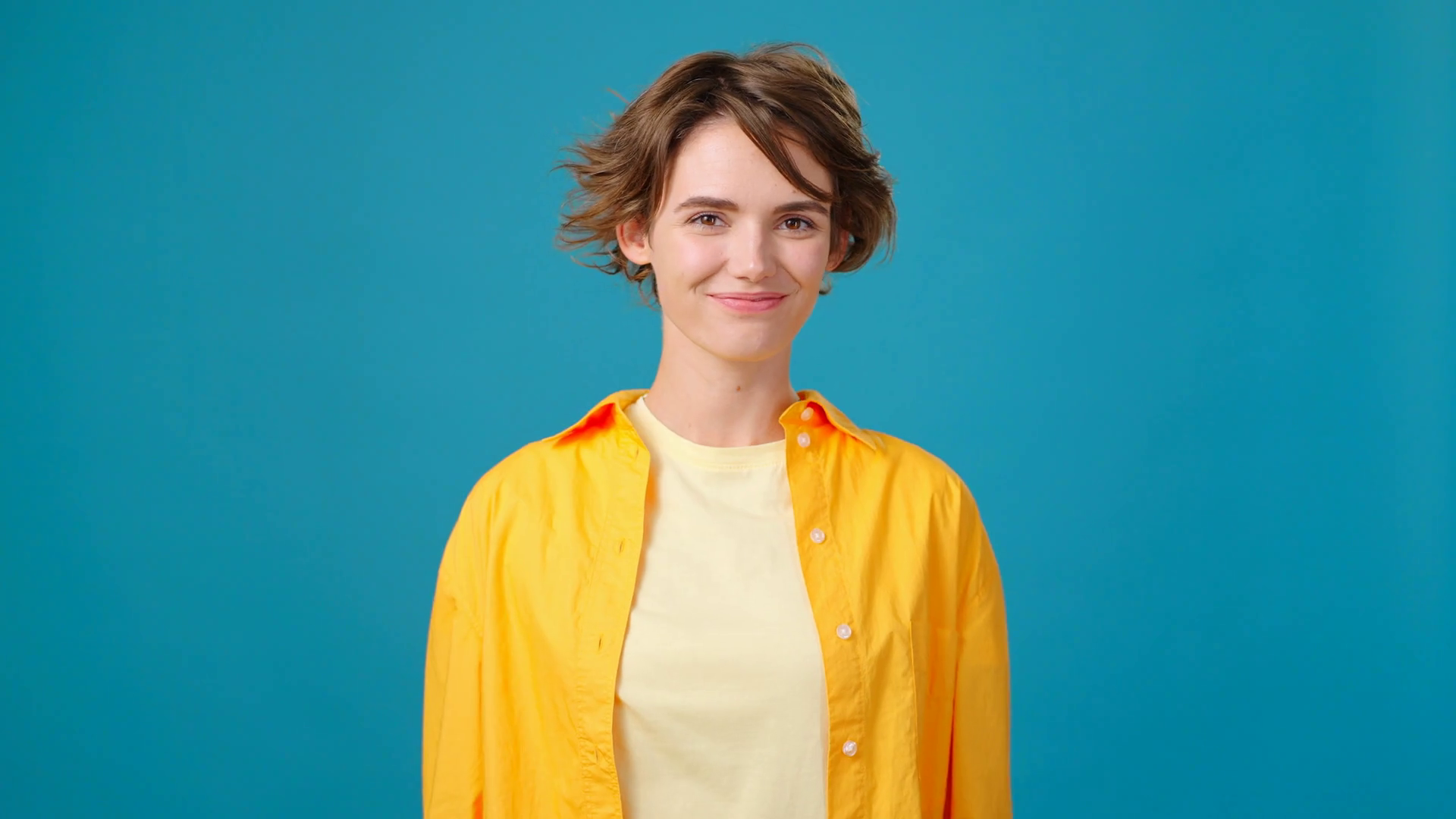 Smiling Young Woman Claps Nods Stock Footage SBV-347795971 - Storyblocks