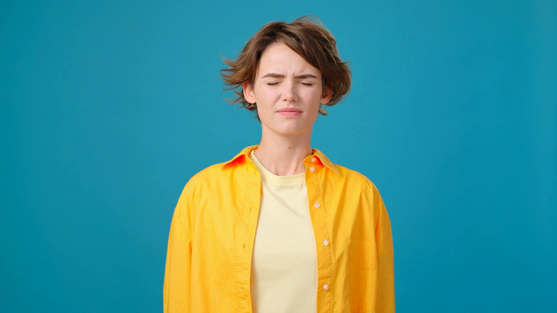 Woman Screams Shakes Head Feeling Nervous Stock Footage SBV-347795968 ...