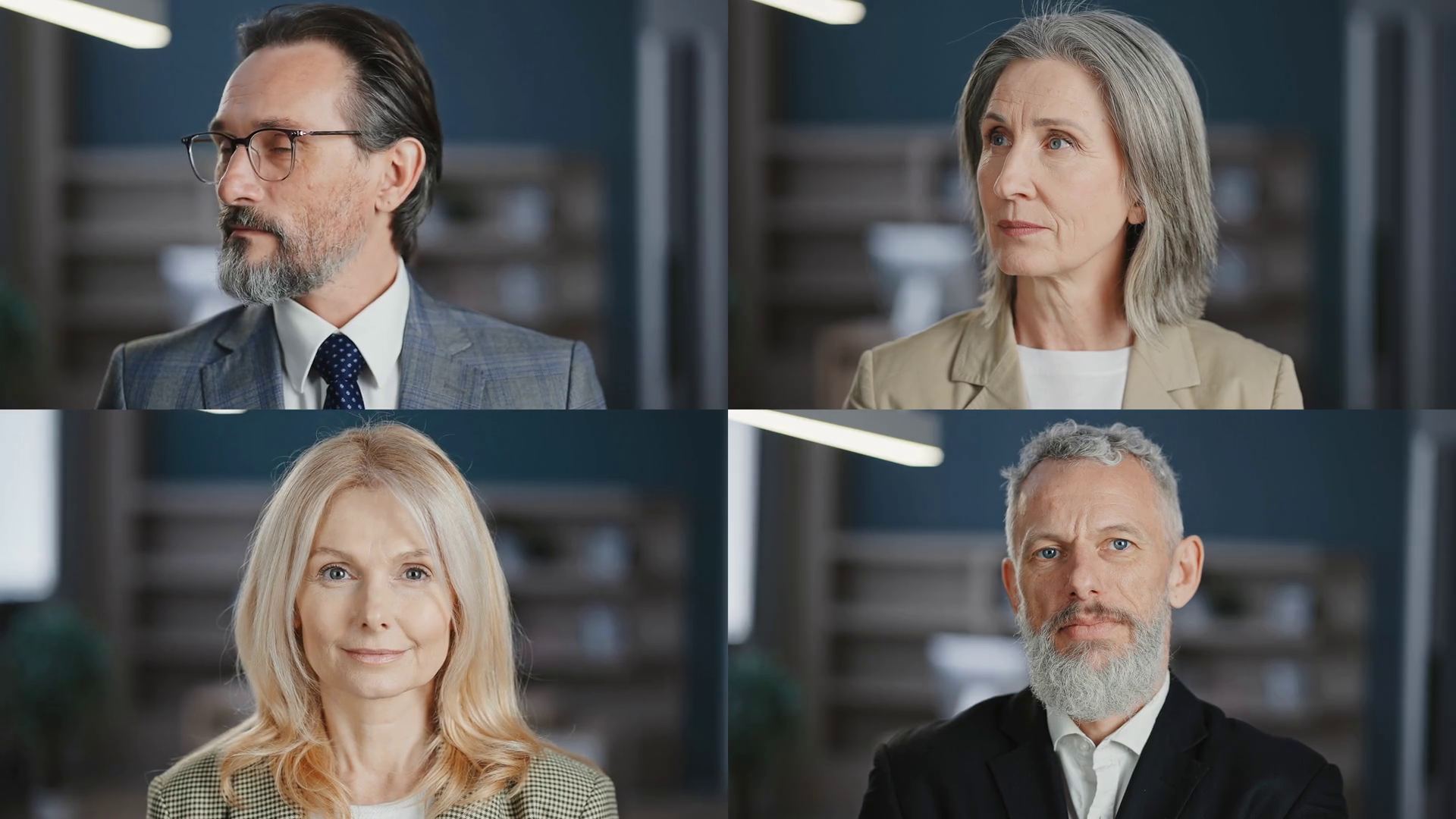 Successful Executives Posing On Camera With Stock Footage SBV-348548426 ...