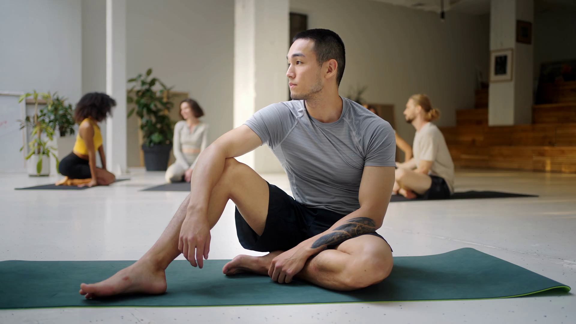 Fit Asian Guy Relaxing Yoga With Stock Footage SBV-348471771 - Storyblocks