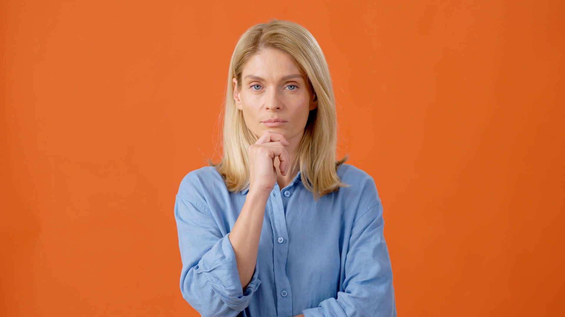 Smart Blonde Thinking Finding Brilliant Idea Stock Footage SBV ...