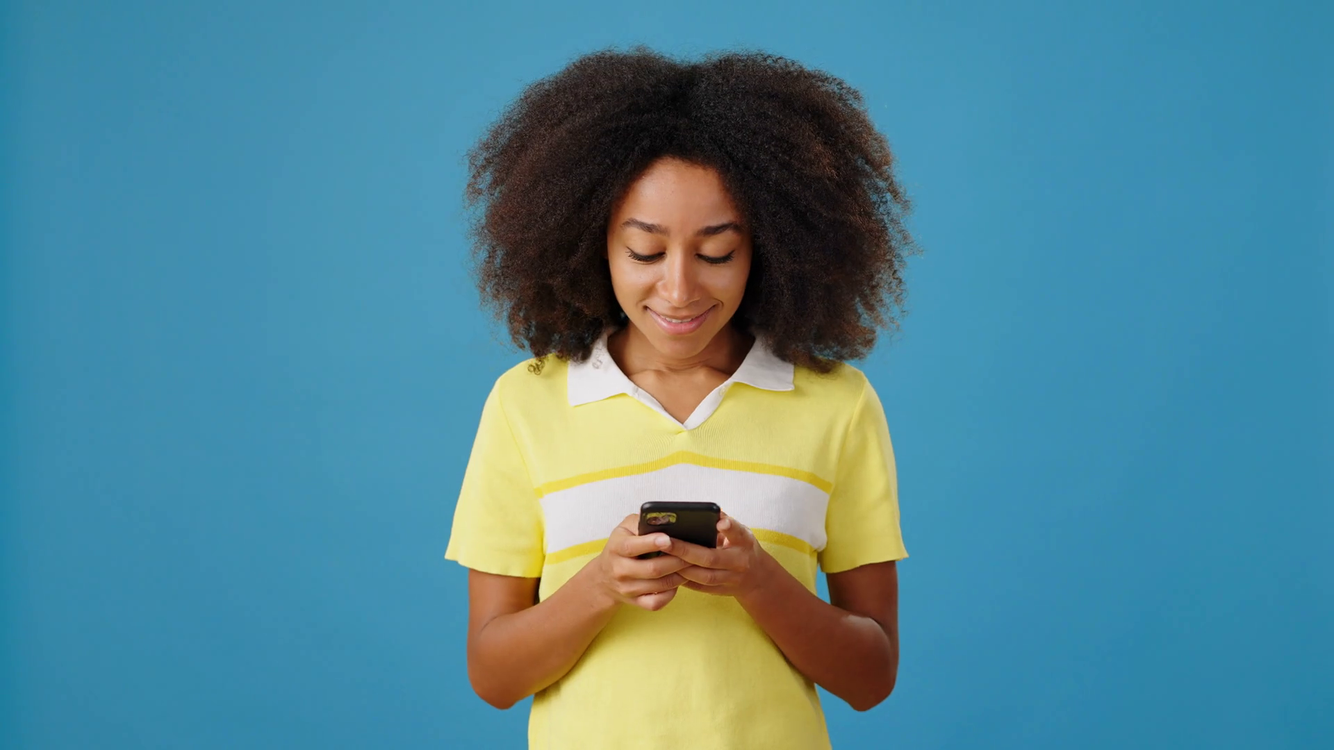 Smiling African-american Woman Chats On Stock Footage SBV-348613999 ...
