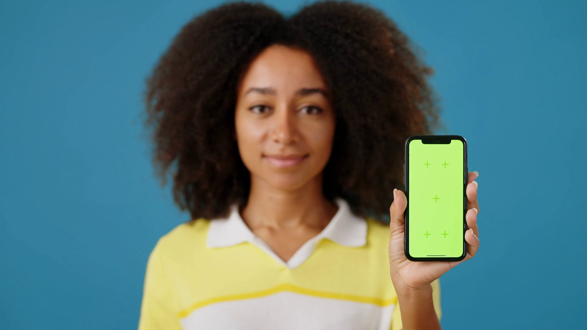 Black Woman Demonstrates Cellphone With Stock Footage Sbv 348614050