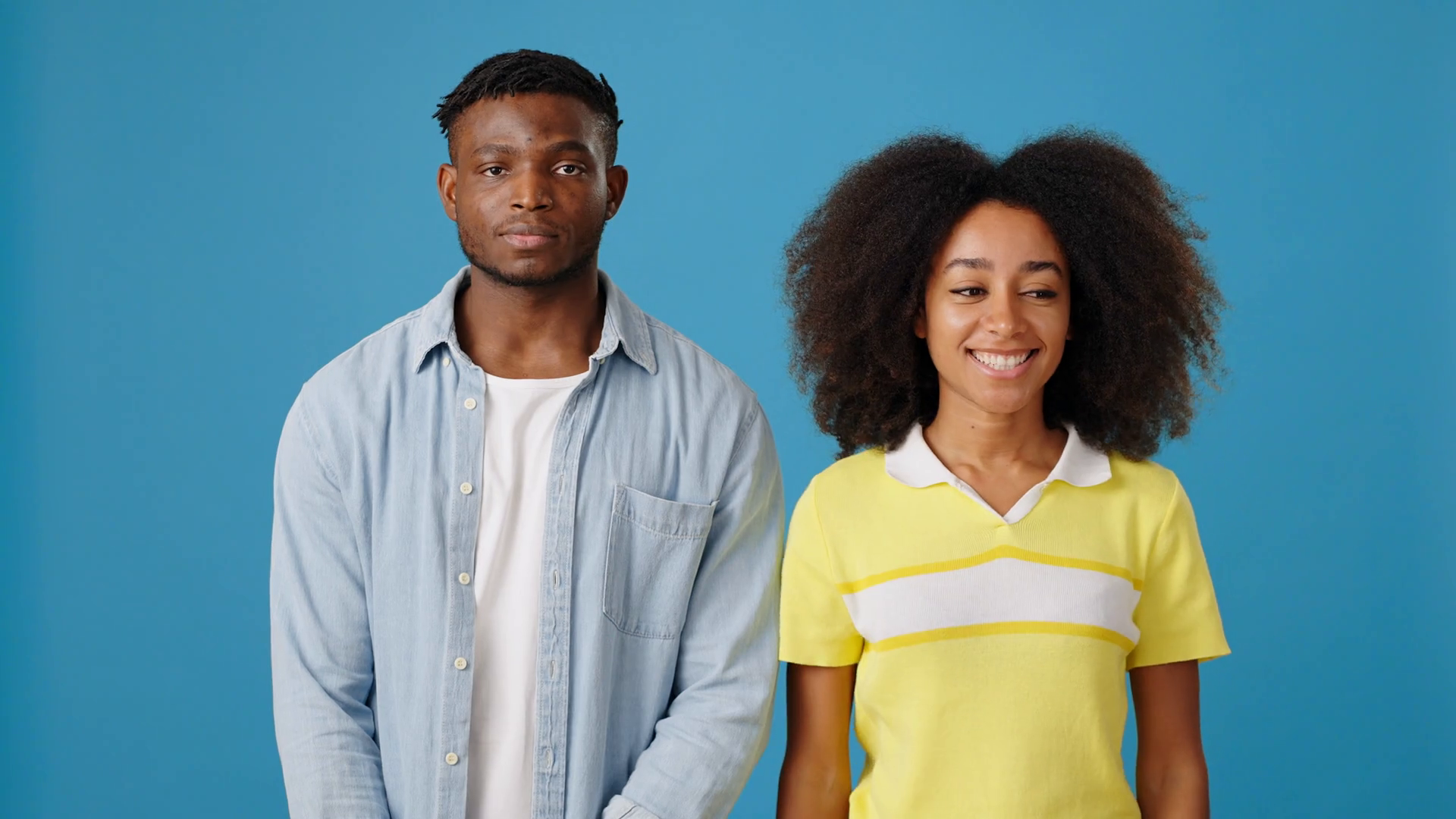 African-american Man Woman Argue On Blue Stock Footage SBV-348614103 ...