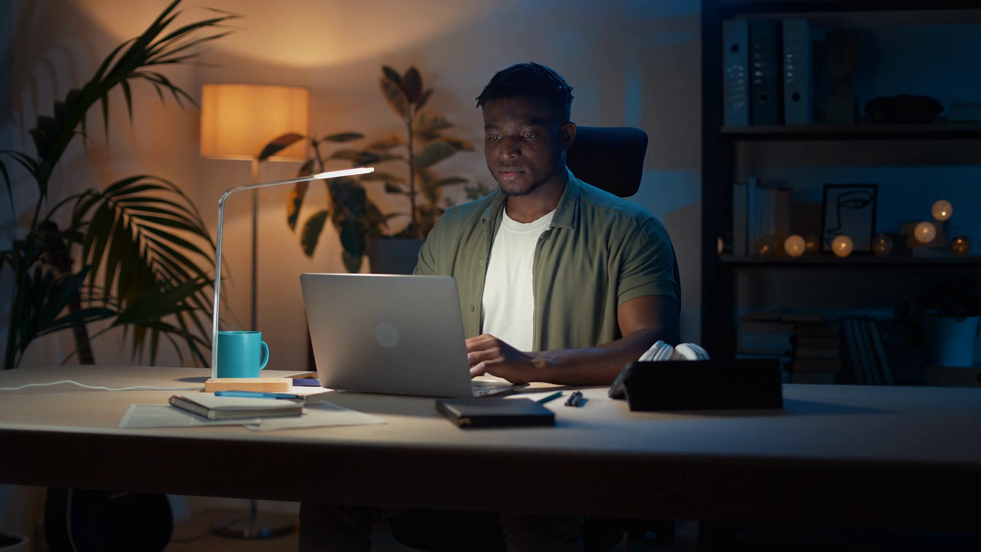 Man Looking On Laptop Feeling Inspiration Stock Footage SBV-348645977 ...