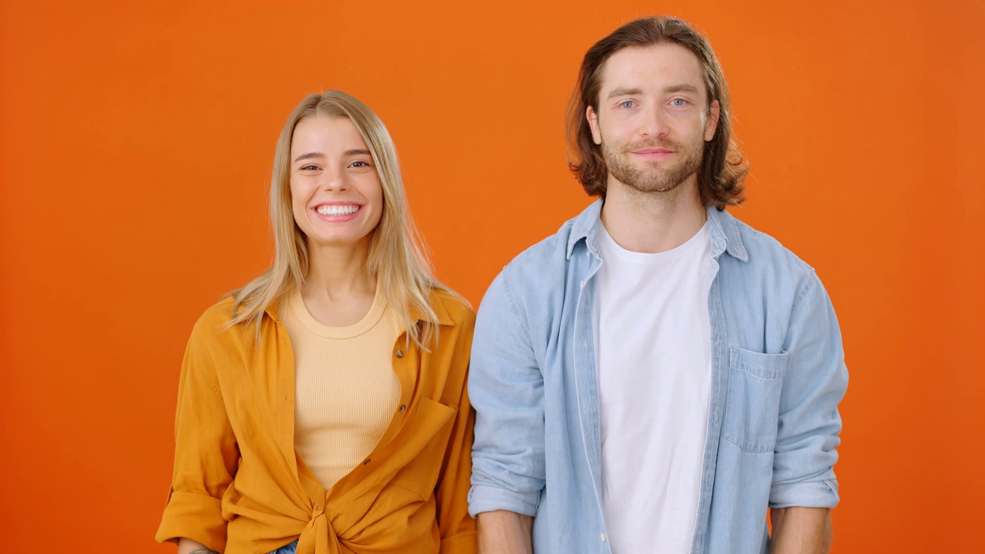 Man Woman Rejoice At Victory Making Friendly Stock Footage SBV ...