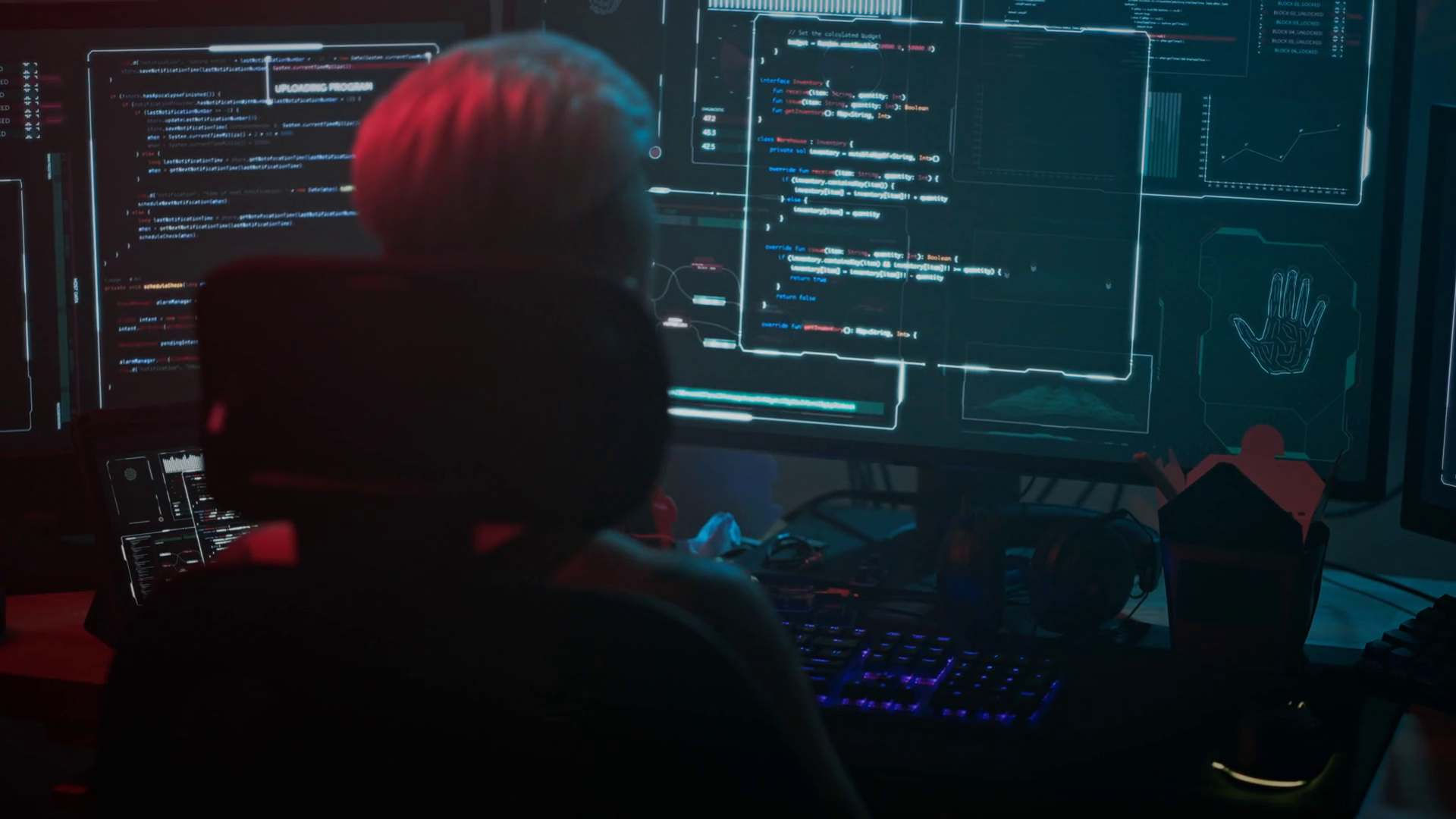 Hacker Examines Data Obtained Decryption Stock Footage SBV-348833229 - Storyblocks